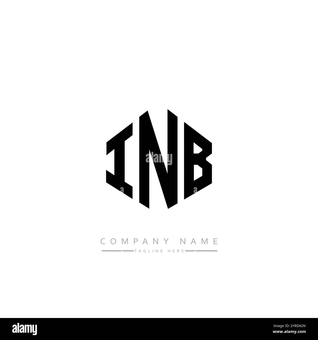 INB letter logo design with polygon shape. INB polygon and cube shape ...