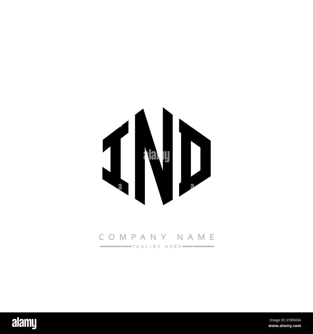 IND letter logo design with polygon shape. IND polygon and cube shape ...