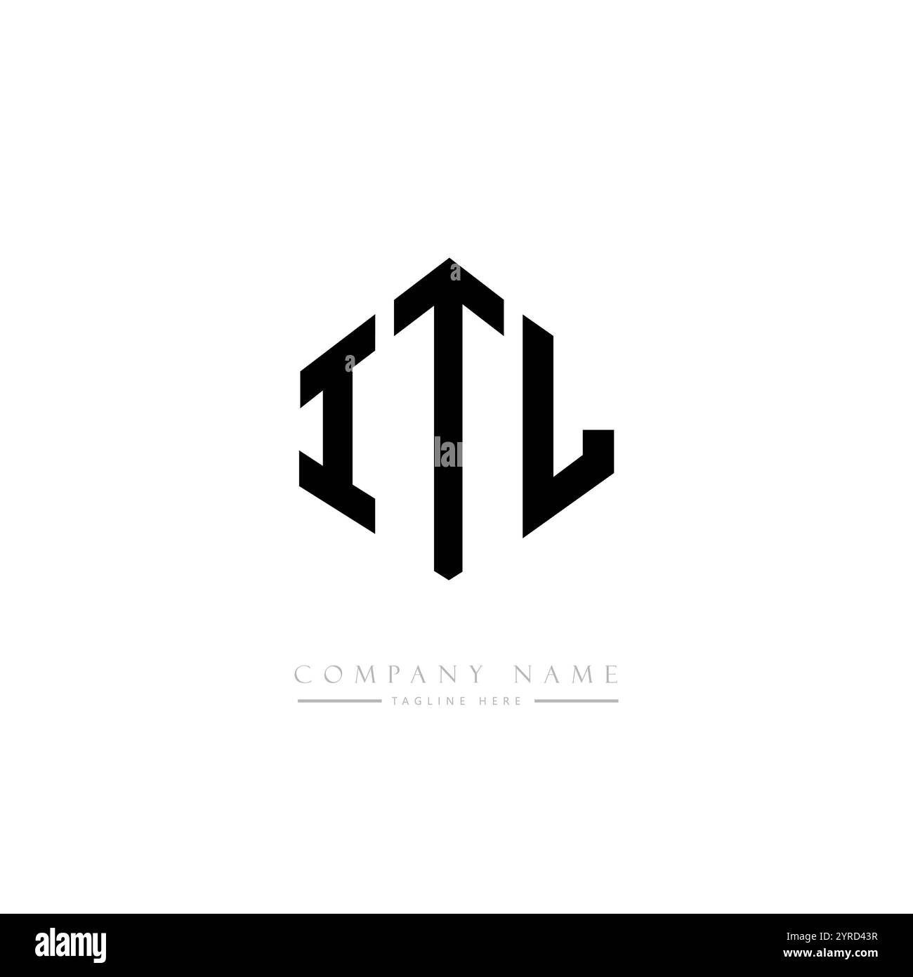 ITL letter logo design with polygon shape. ITL polygon and cube shape ...