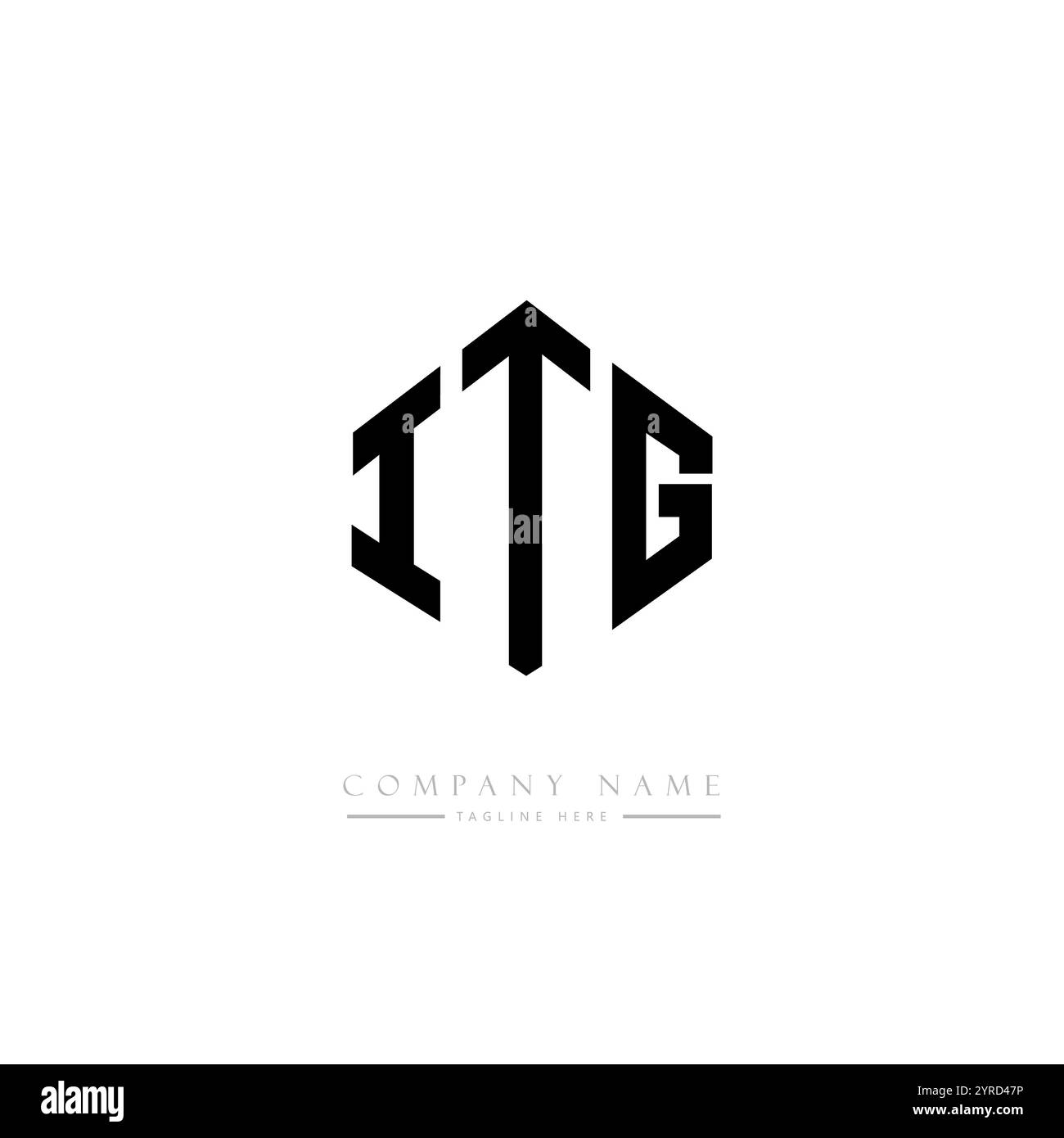 ITG letter logo design with polygon shape. ITG polygon and cube shape ...