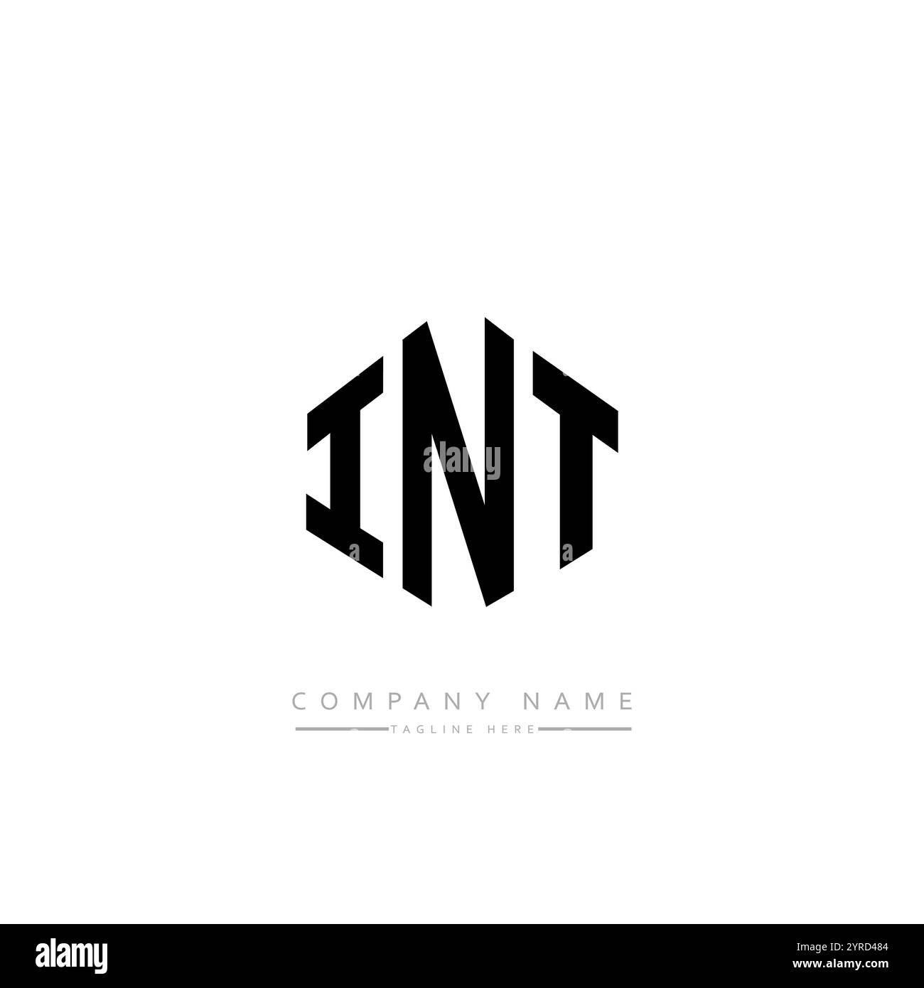 INT letter logo design with polygon shape. INT polygon and cube shape ...