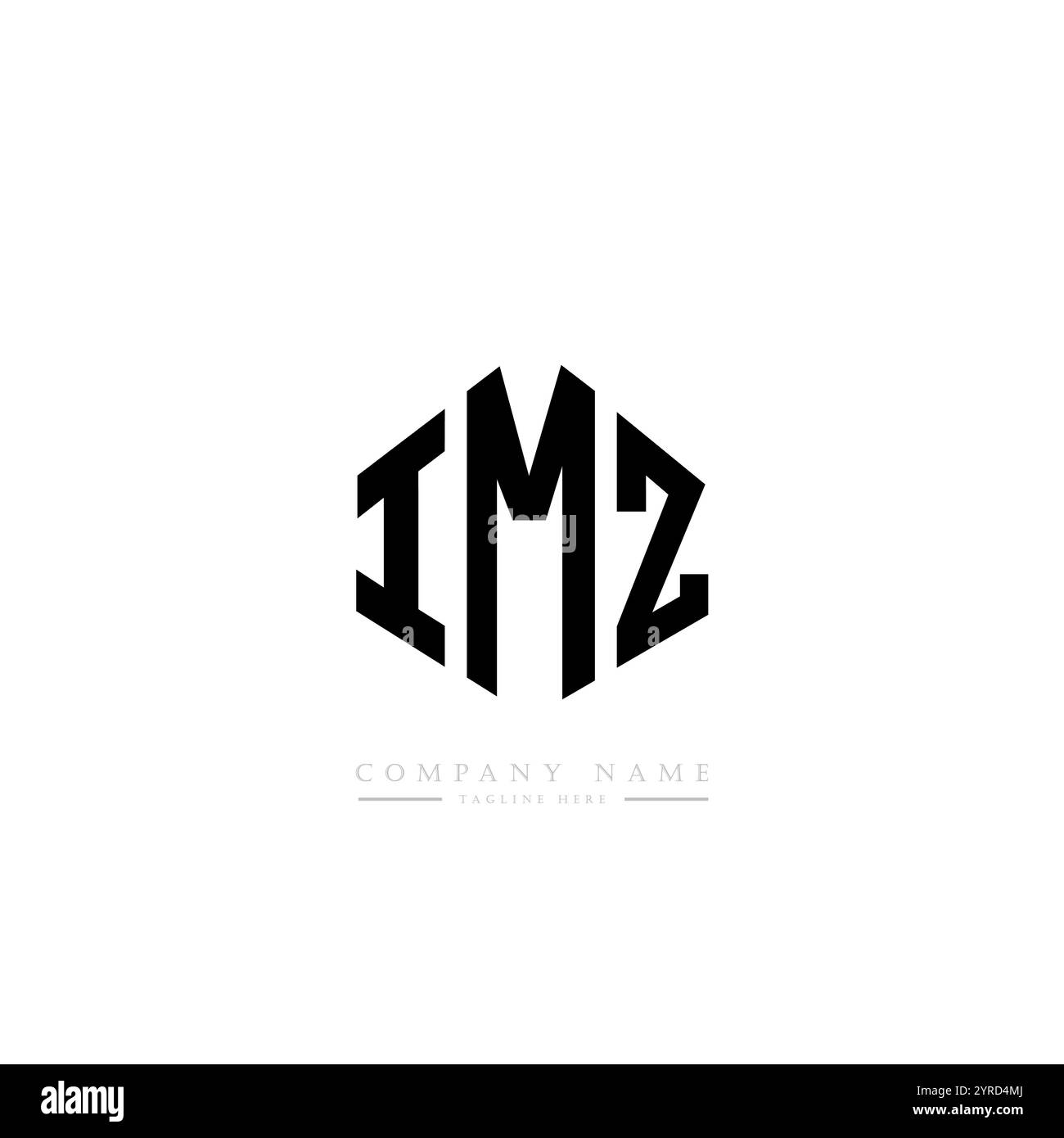 IMZ letter logo design with polygon shape. IMZ polygon and cube shape ...