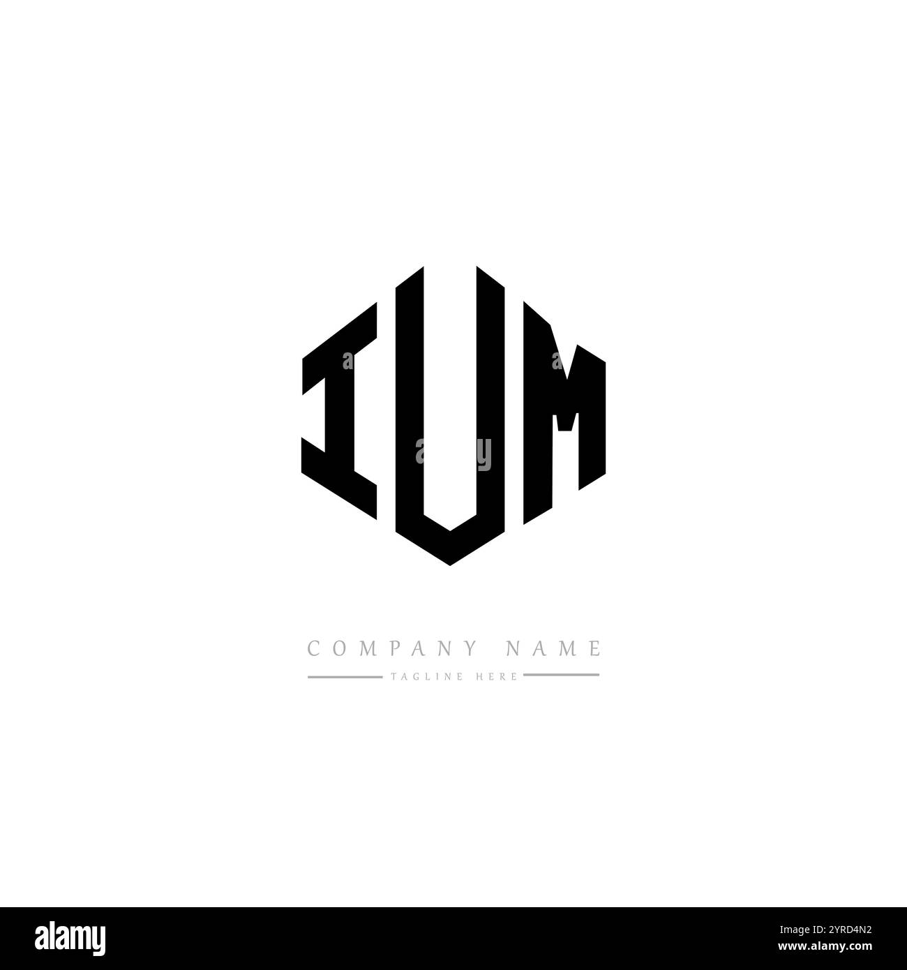 IUM letter logo design with polygon shape. IUM polygon and cube shape ...