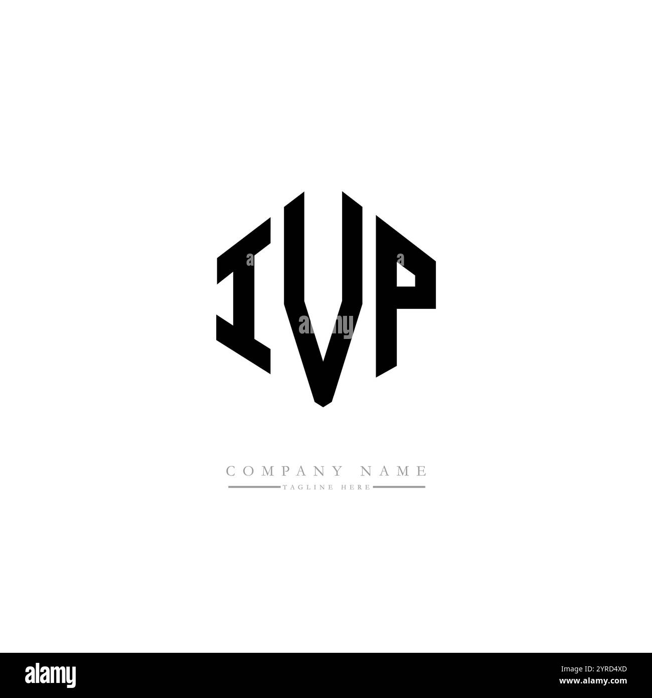 IVP letter logo design with polygon shape. IVP polygon and cube shape ...