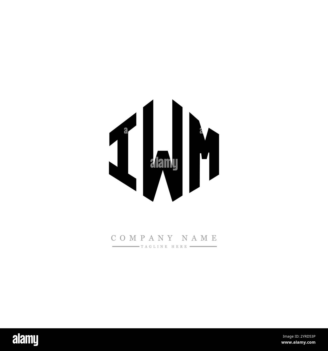 IWM letter logo design with polygon shape. IWM polygon and cube shape ...