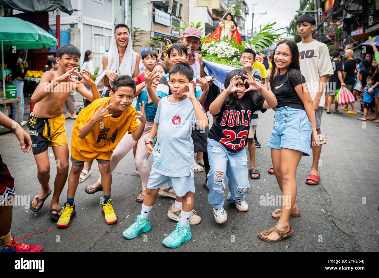 Crowds of cute Filipino children all happily pose and smile for the ...