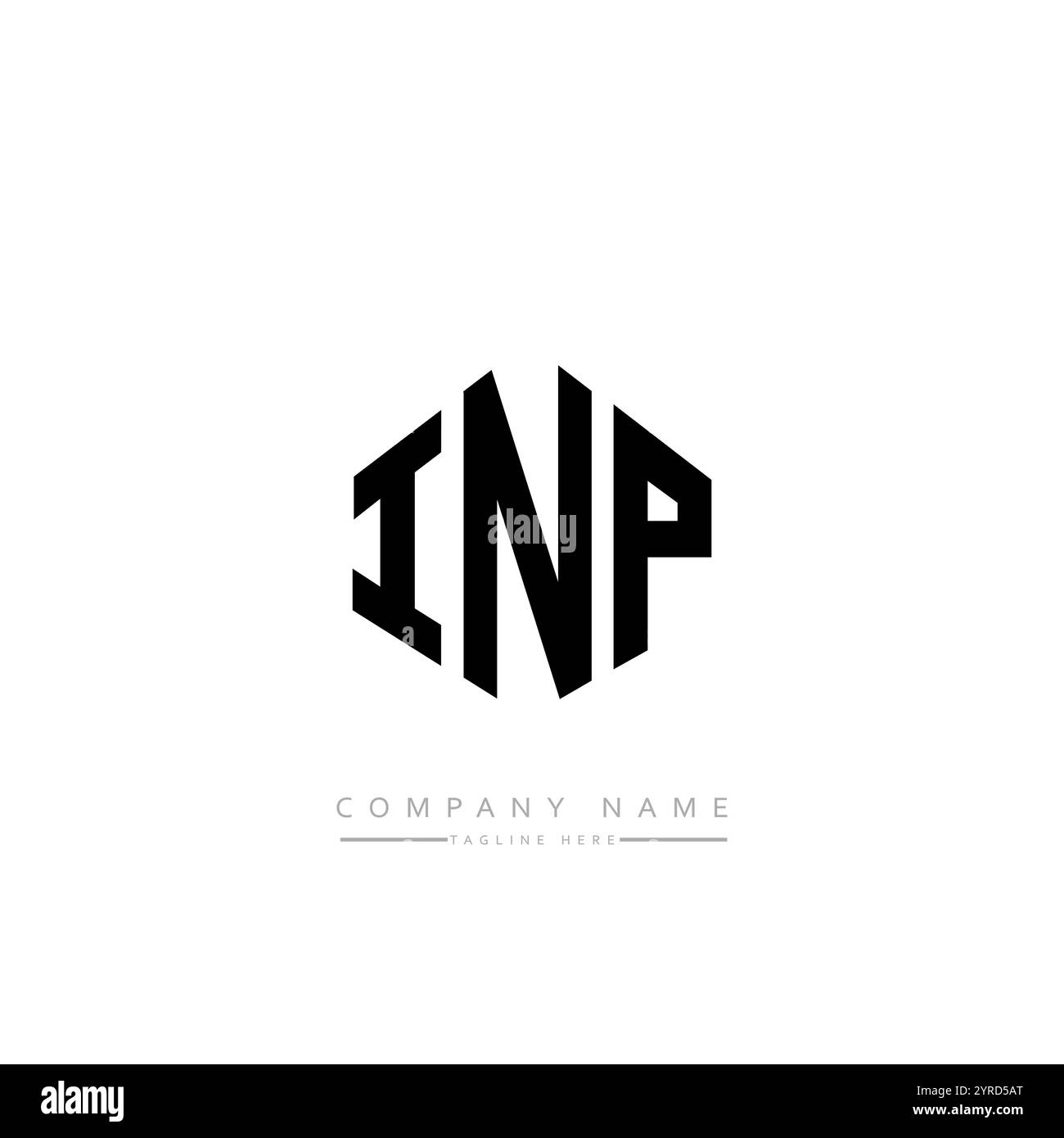 INP letter logo design with polygon shape. INP polygon and cube shape ...