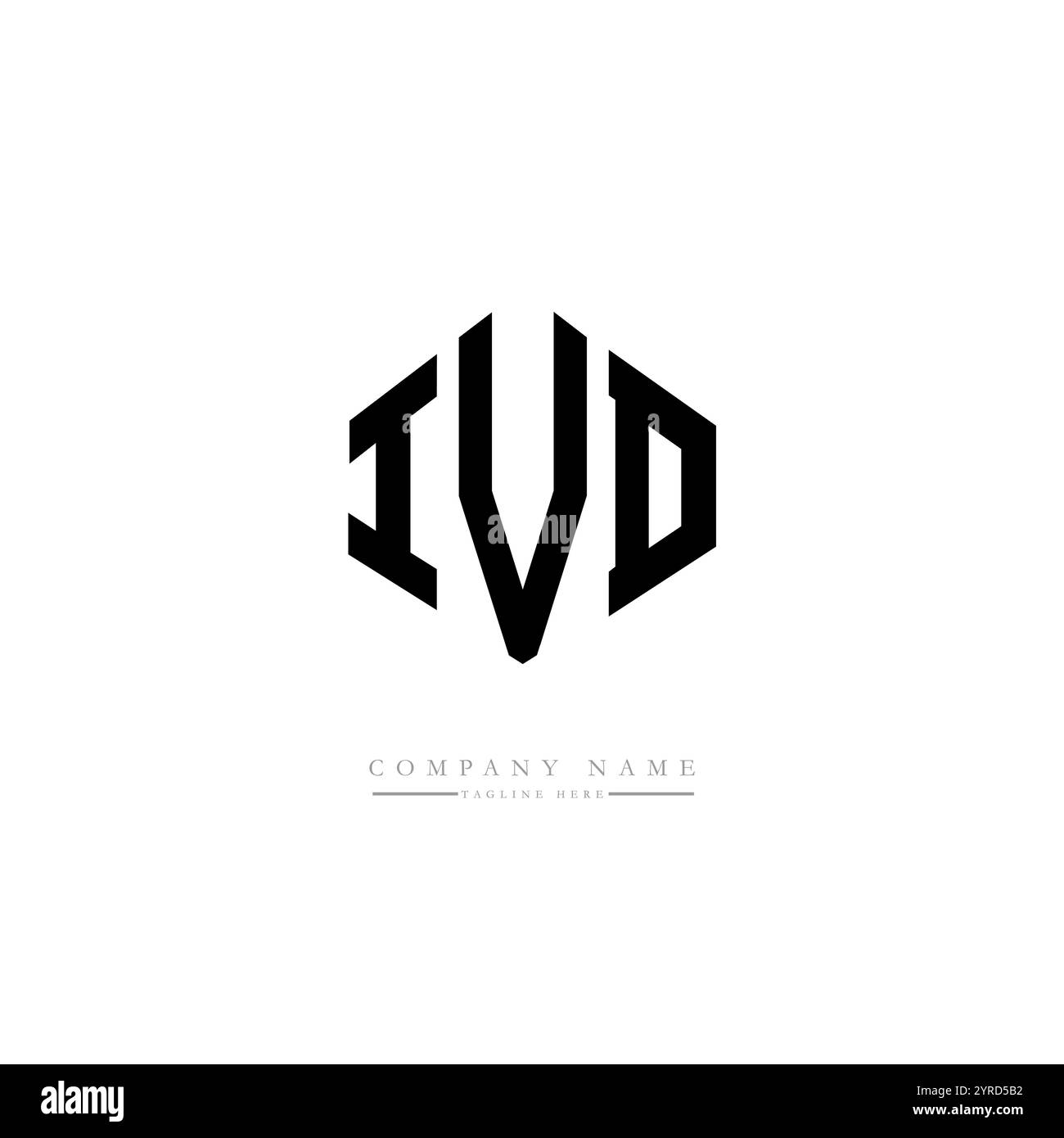 IVD letter logo design with polygon shape. IVD polygon and cube shape ...