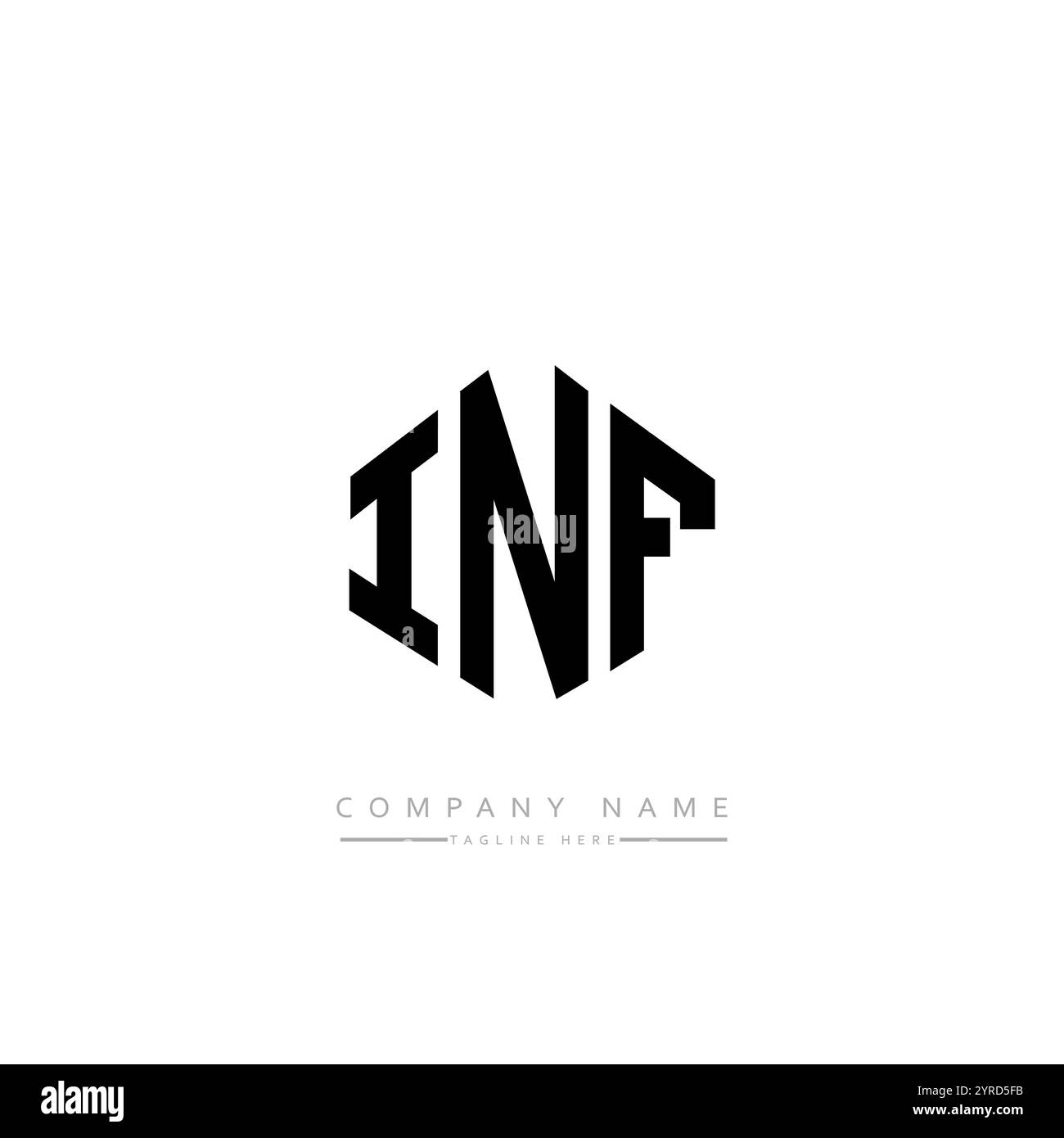 INF letter logo design with polygon shape. INF polygon and cube shape ...