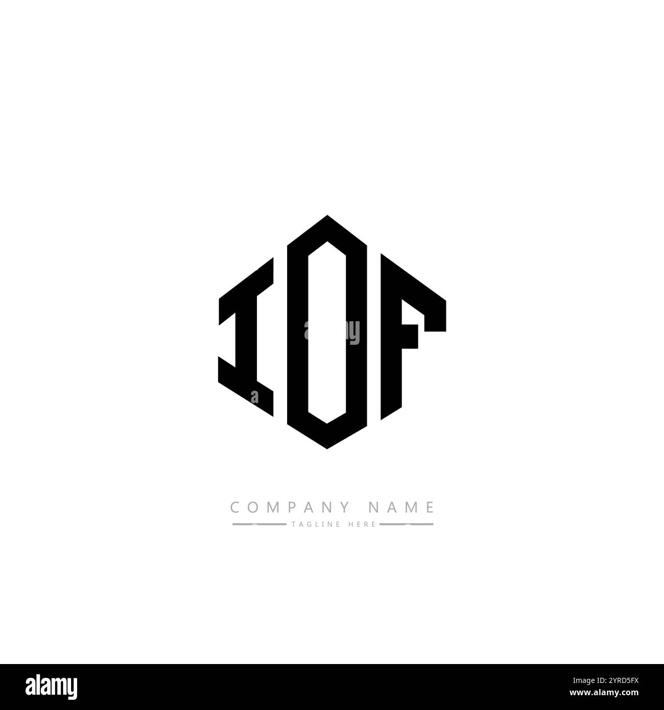 IOF letter logo design with polygon shape. IOF polygon and cube shape ...