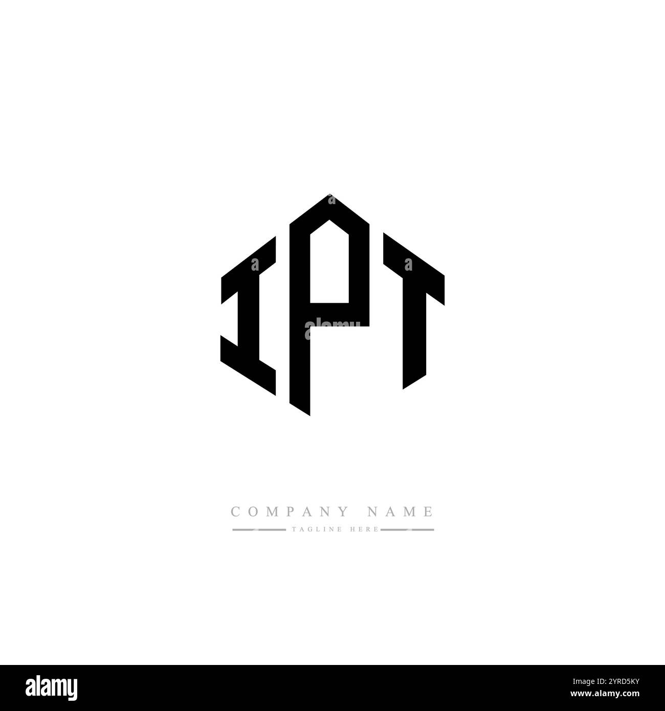 IPT letter logo design with polygon shape. IPT polygon and cube shape logo design. IPT hexagon ...