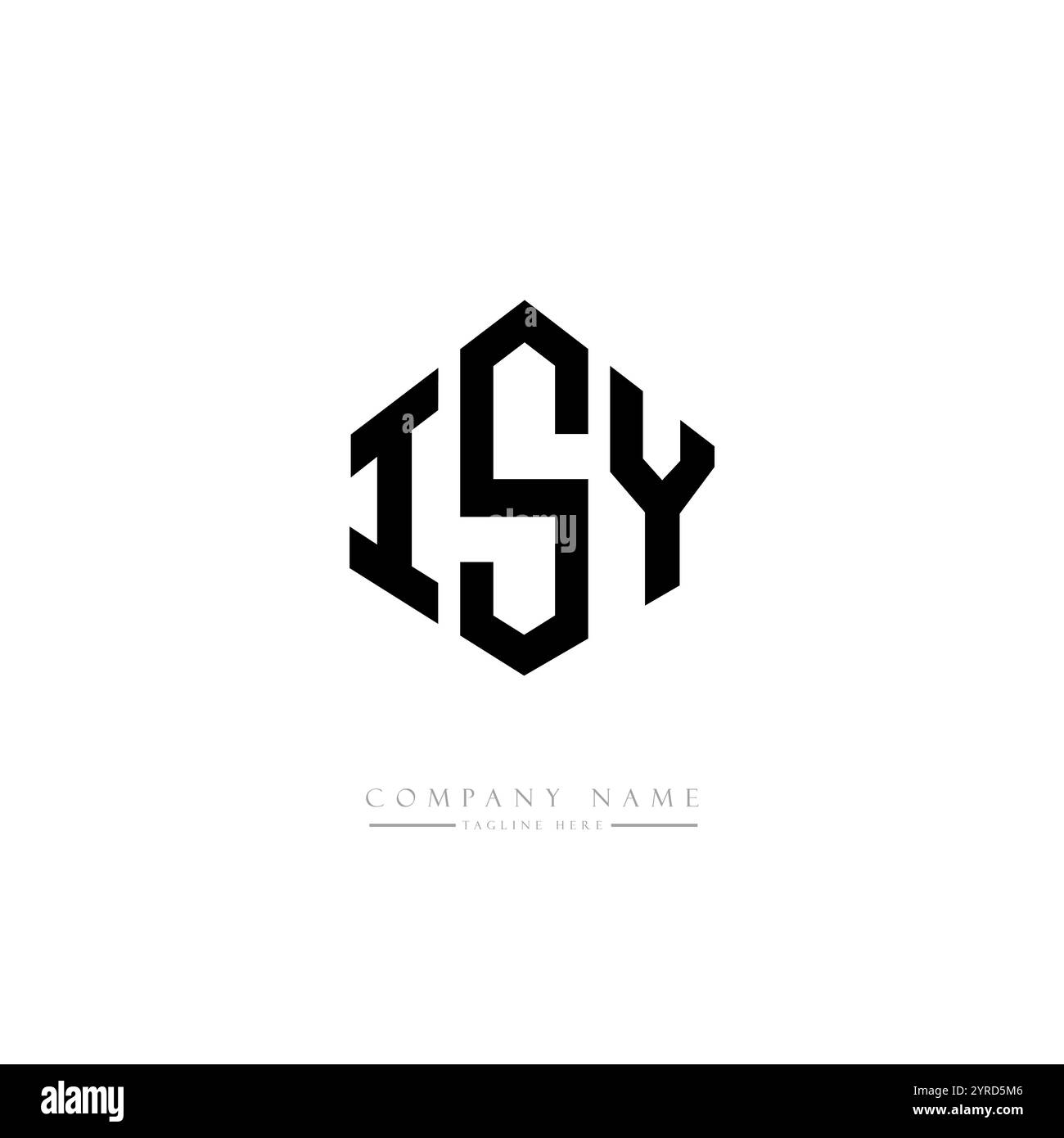 ISY letter logo design with polygon shape. ISY polygon and cube shape ...
