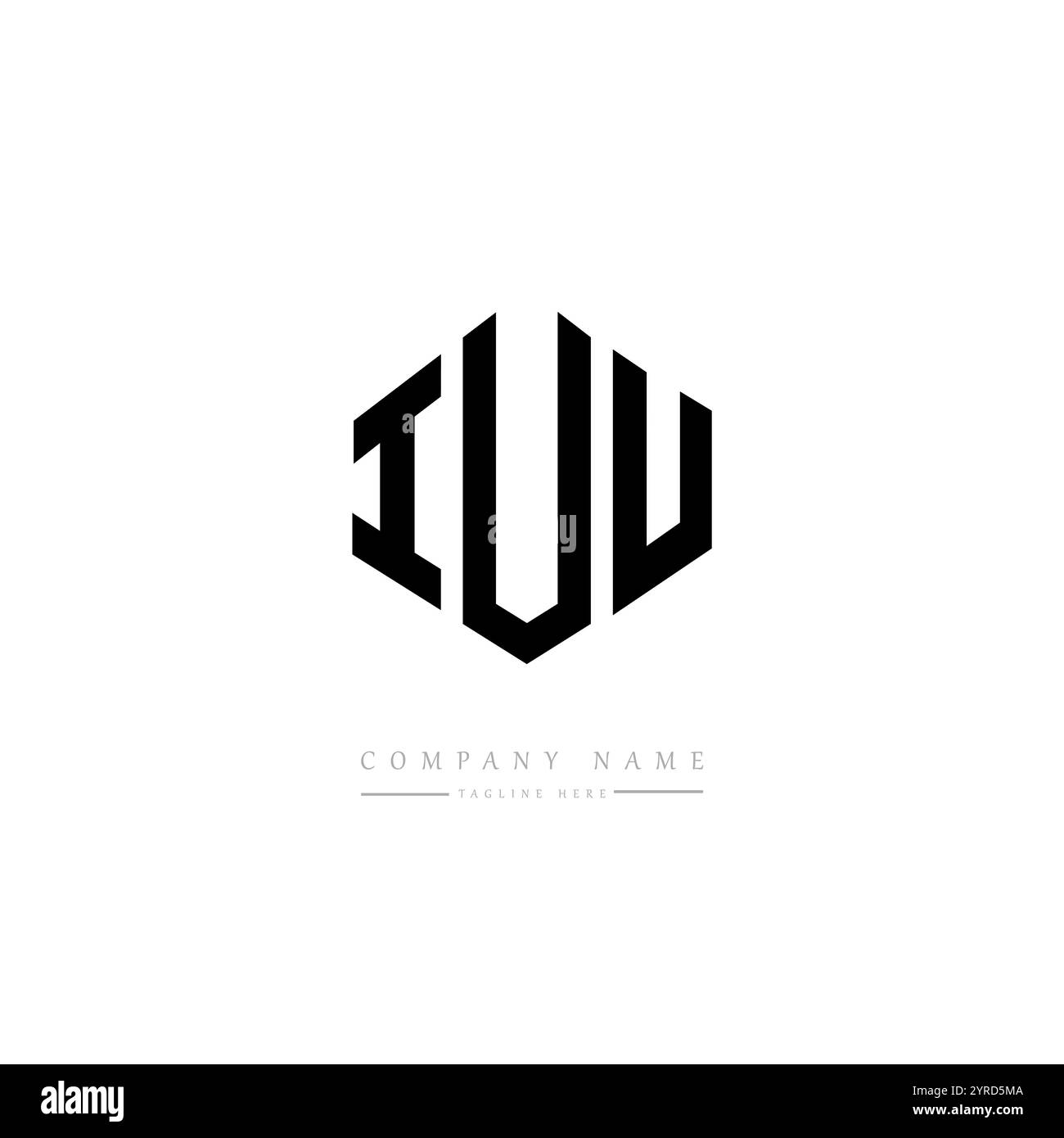 IUU letter logo design with polygon shape. IUU polygon and cube shape ...