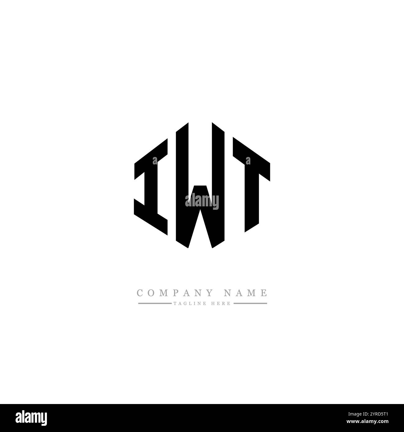 IWT letter logo design with polygon shape. IWT polygon and cube shape logo design. IWT hexagon ...