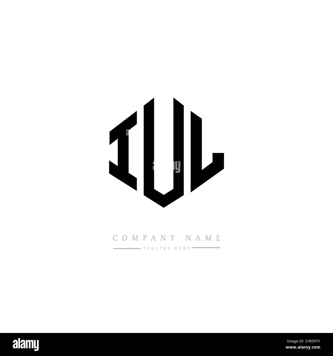 IUL letter logo design with polygon shape. IUL polygon and cube shape ...