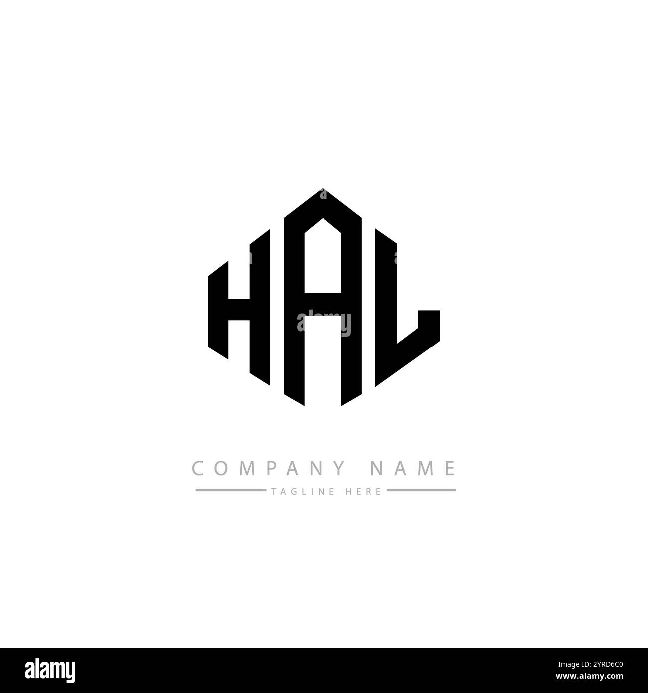HAL letter logo design with polygon shape. HAL polygon and cube shape ...