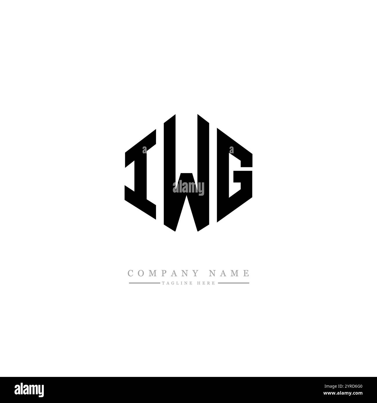 IWG letter logo design with polygon shape. IWG polygon and cube shape ...