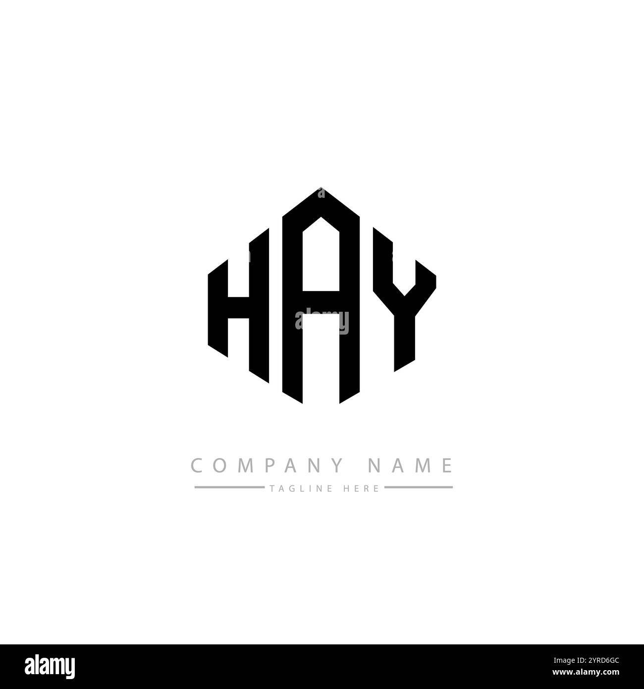 HAY letter logo design with polygon shape. HAY polygon and cube shape ...