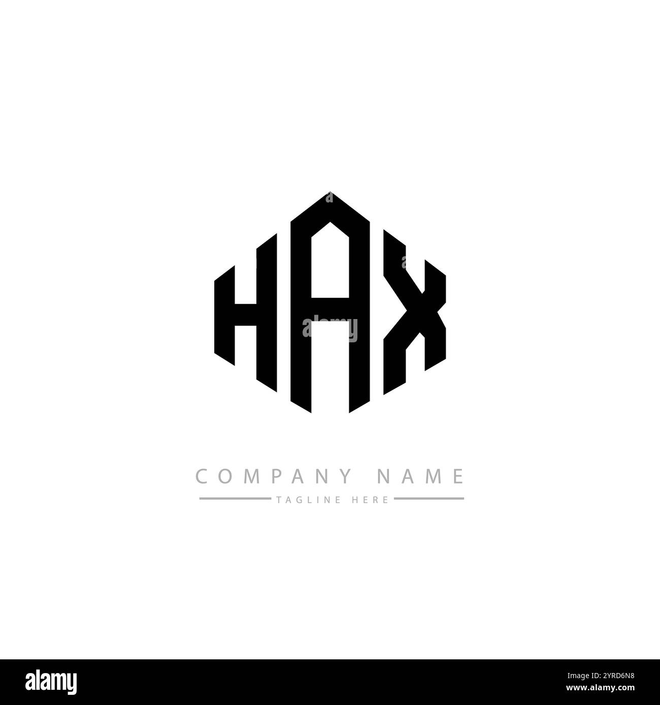HAX letter logo design with polygon shape. HAX polygon and cube shape ...