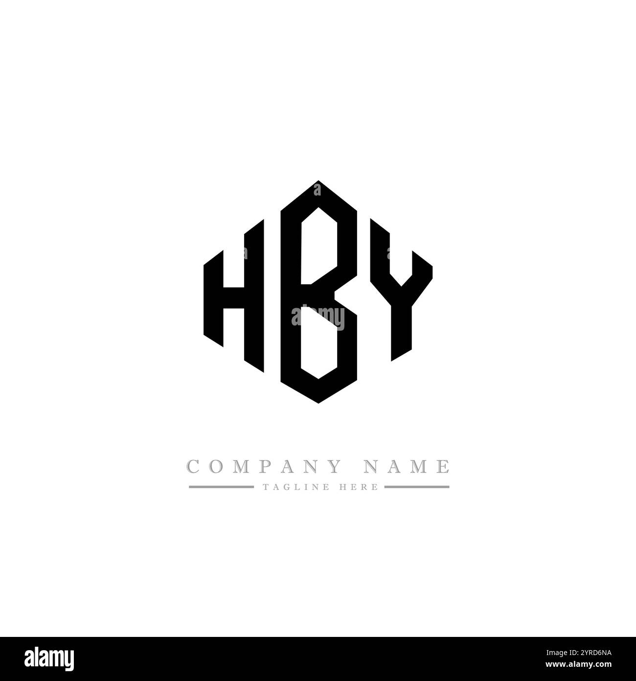 HBY letter logo design with polygon shape. HBY polygon and cube shape ...