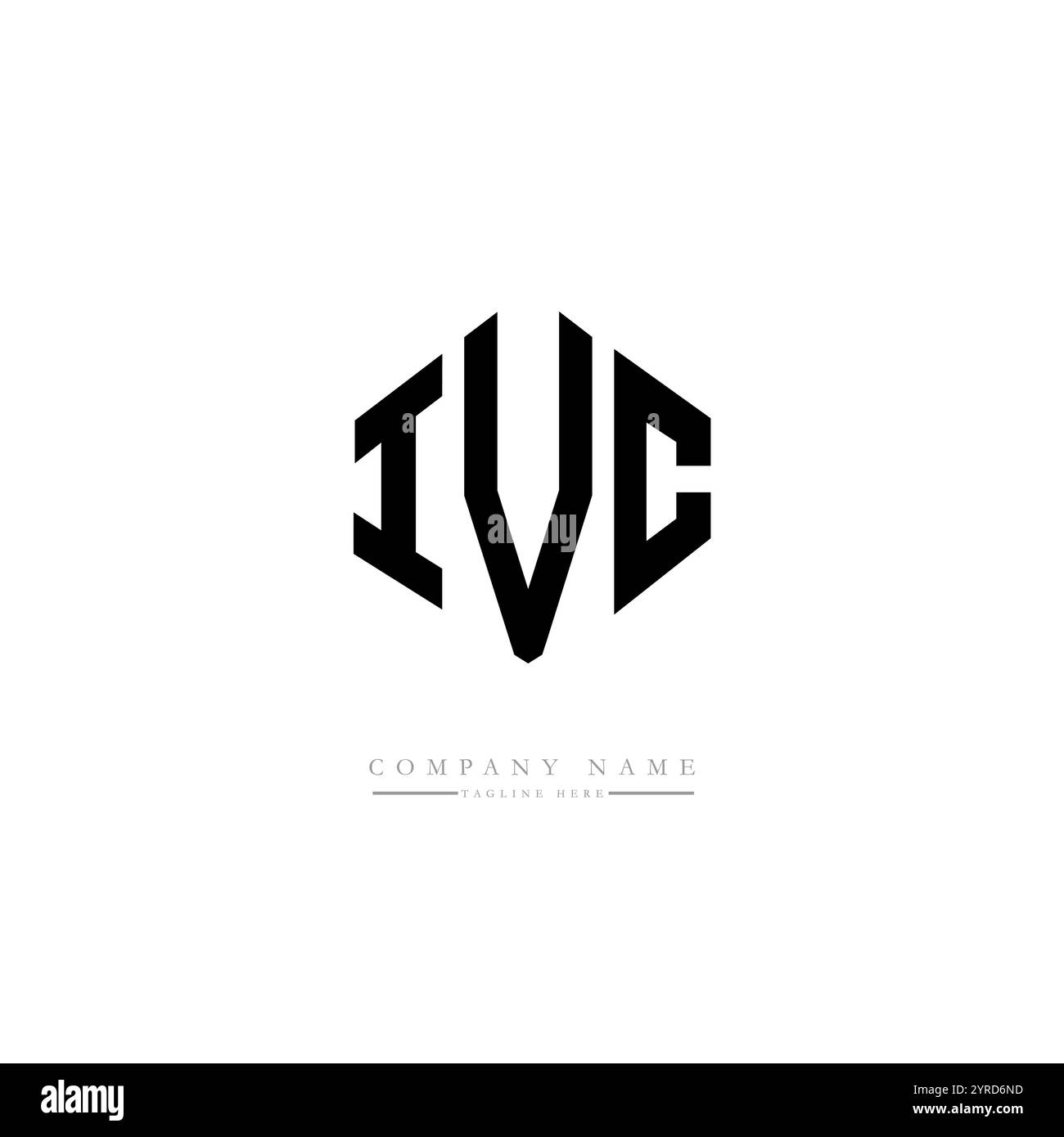 IVC letter logo design with polygon shape. IVC polygon and cube shape ...
