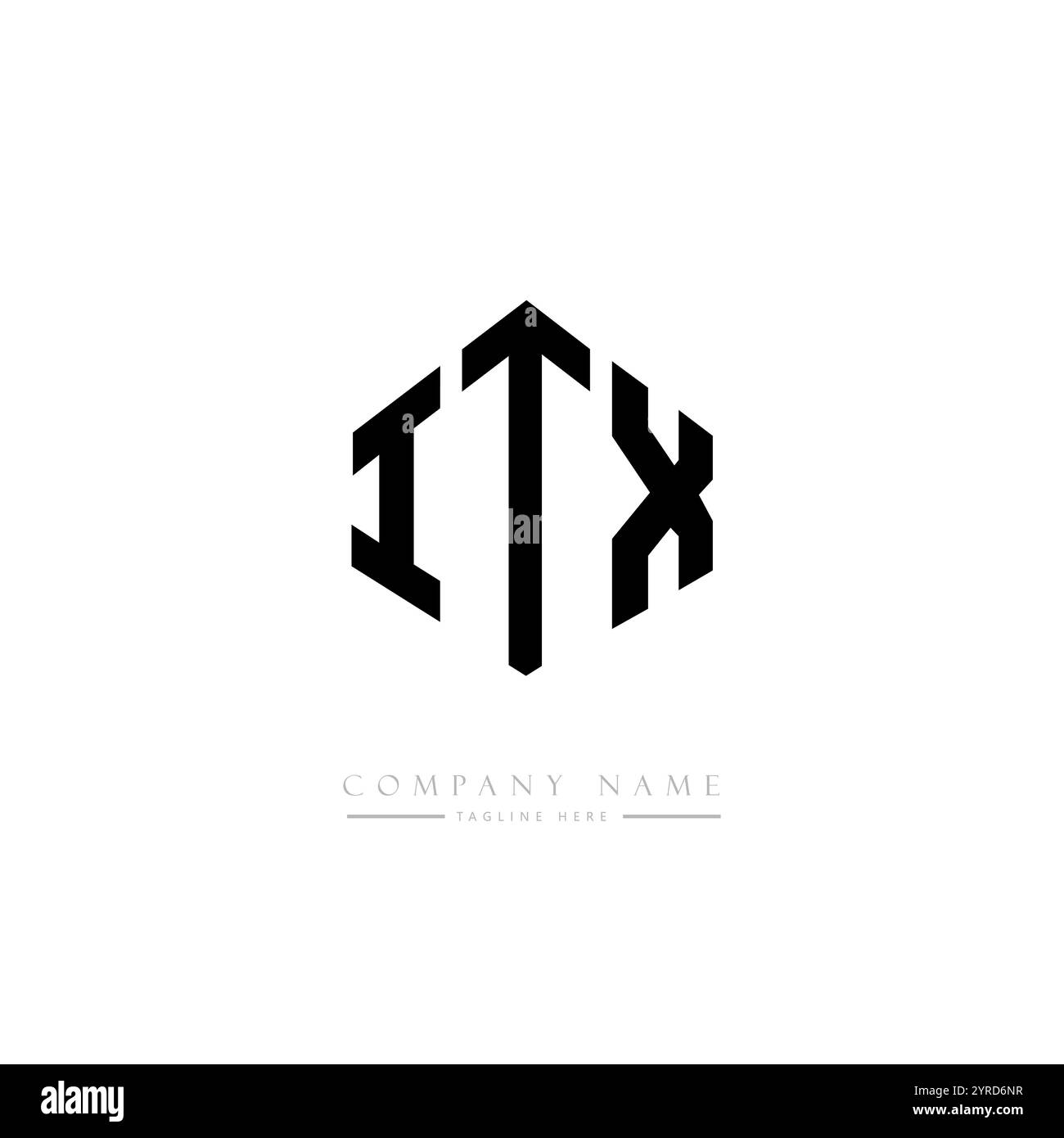 ITX letter logo design with polygon shape. ITX polygon and cube shape ...