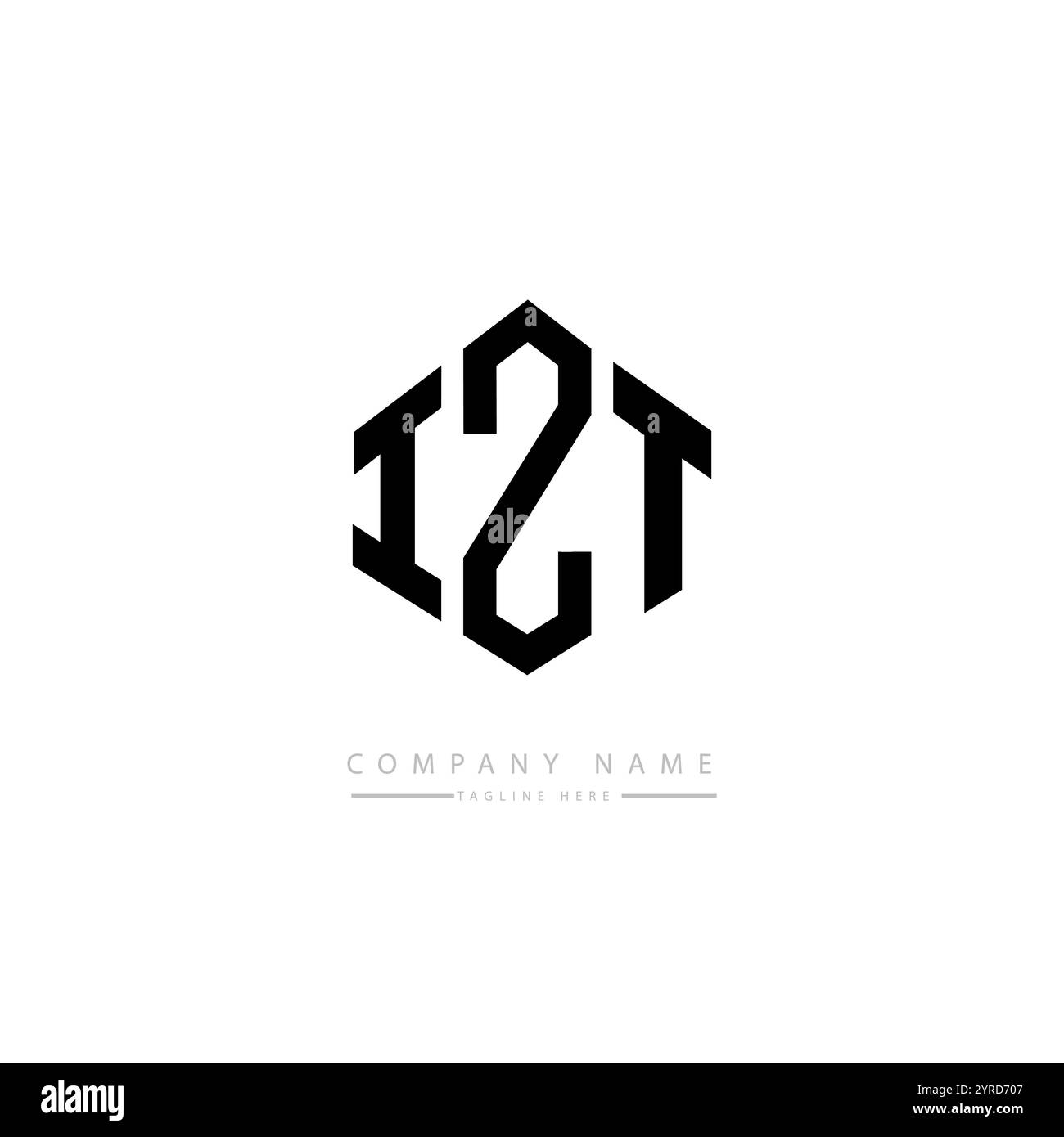 IZT letter logo design with polygon shape. IZT polygon and cube shape ...