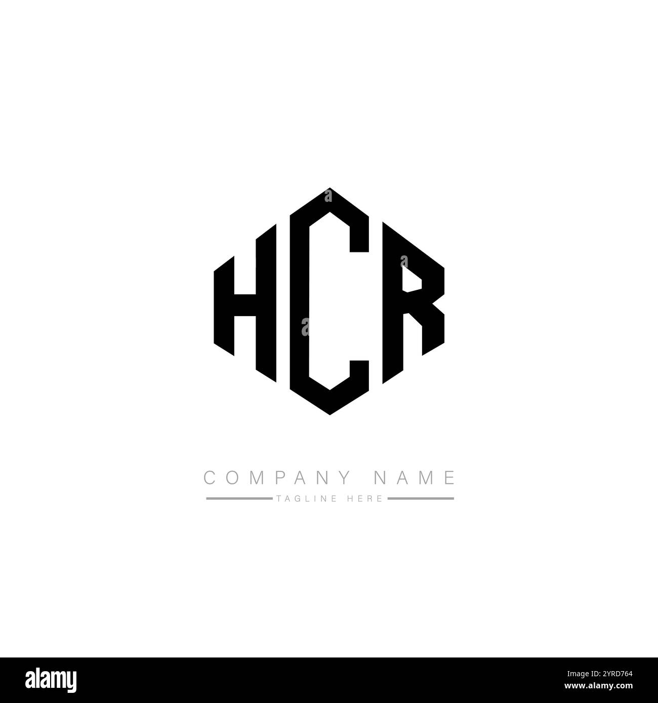 HCR letter logo design with polygon shape. HCR polygon and cube shape ...