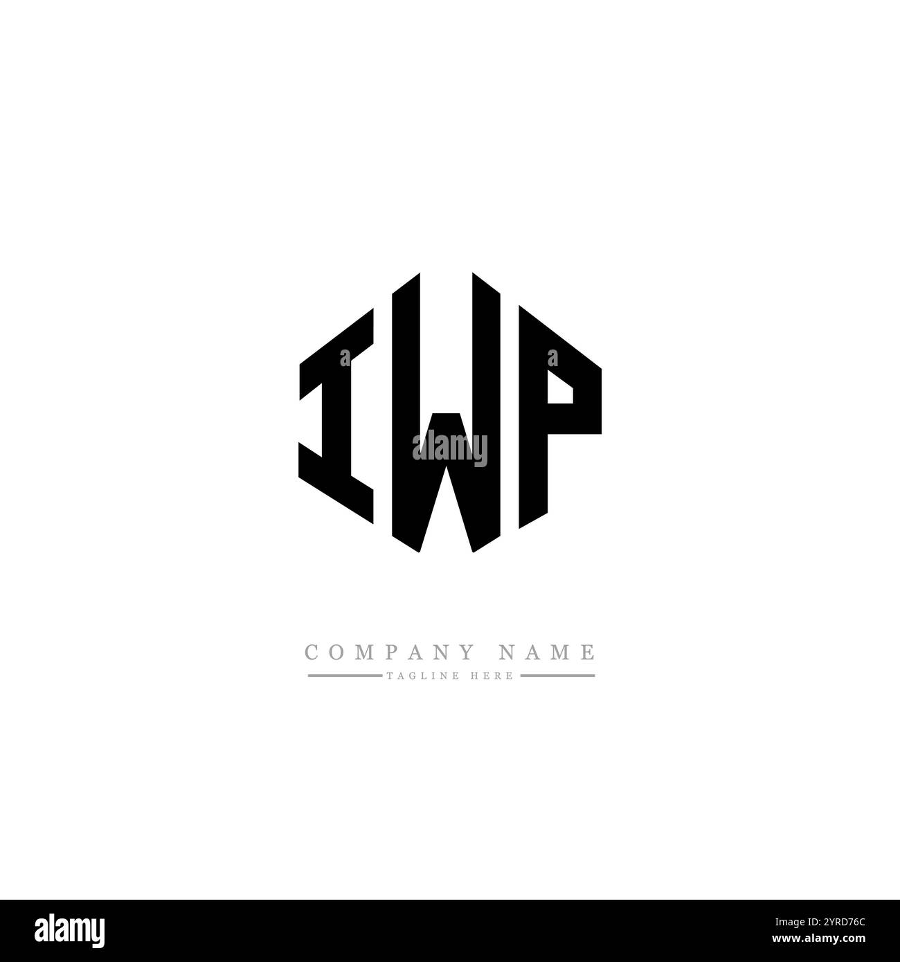 IWP letter logo design with polygon shape. IWP polygon and cube shape ...