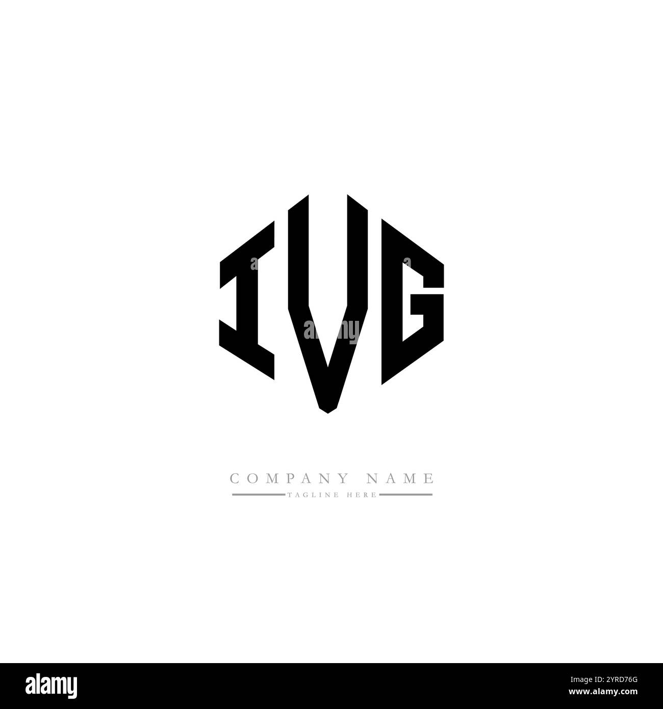 IVG letter logo design with polygon shape. IVG polygon and cube shape ...