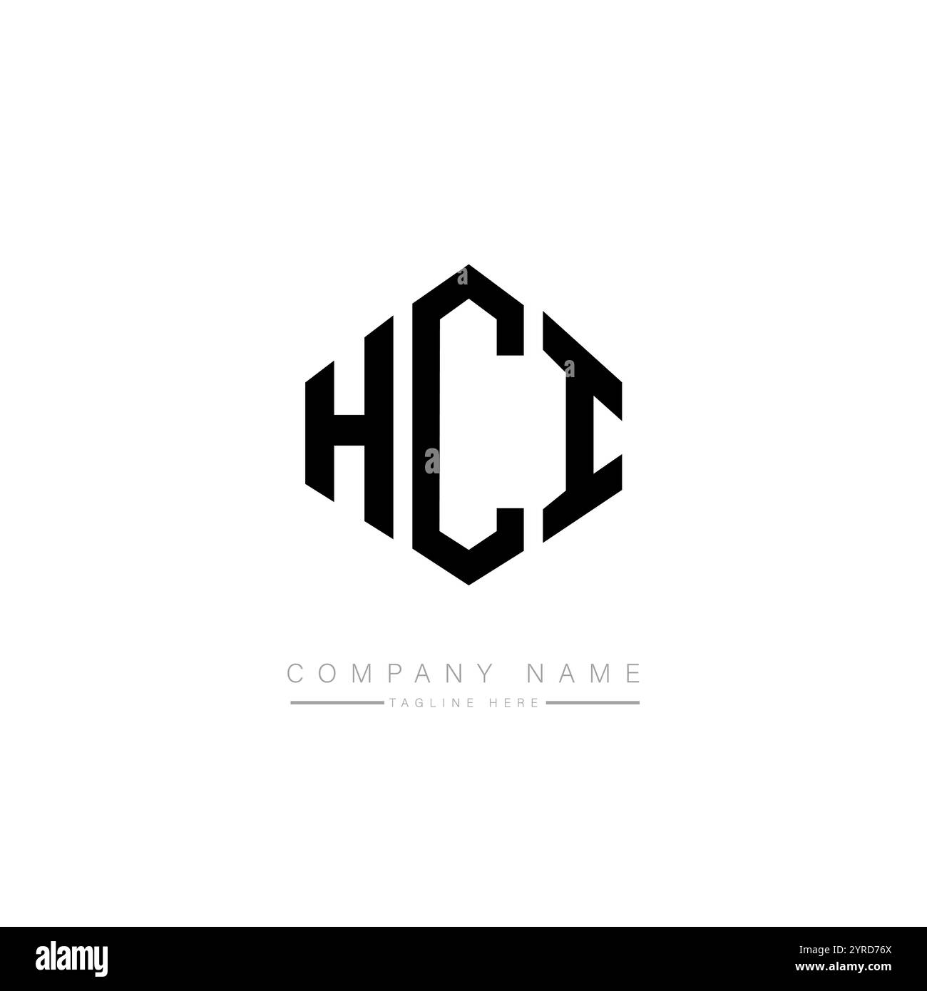 HCI letter logo design with polygon shape. HCI polygon and cube shape ...