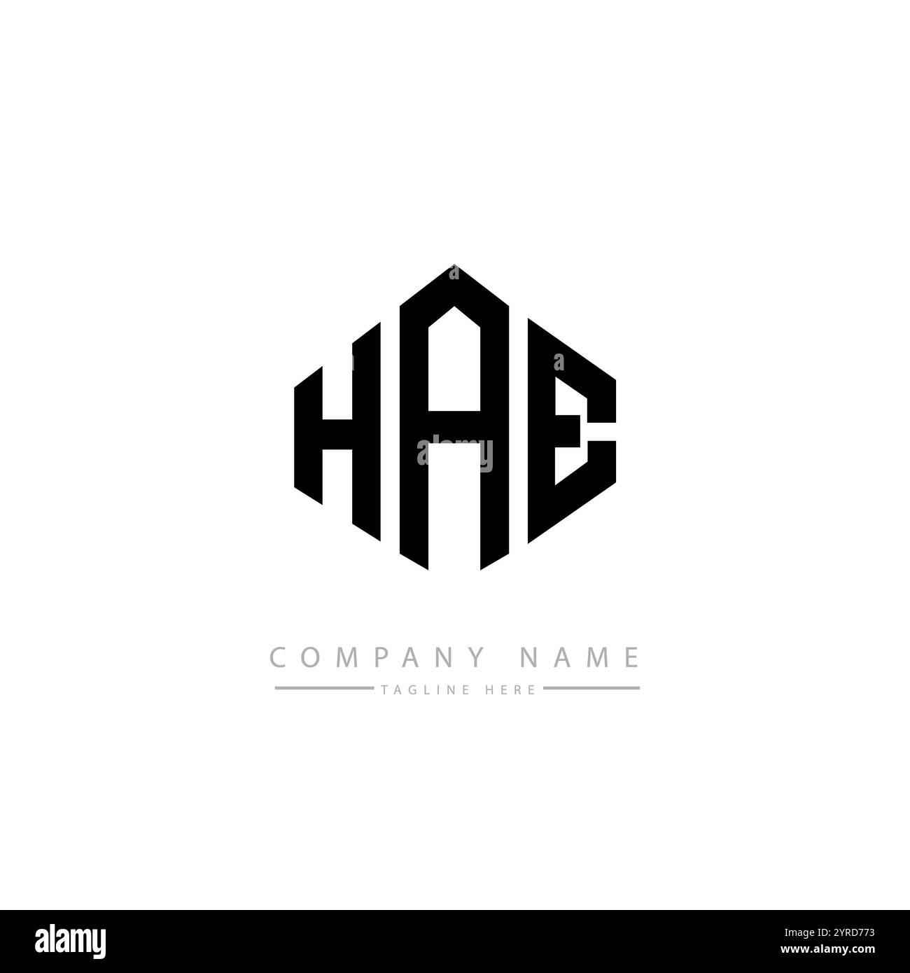 HAE letter logo design with polygon shape. HAE polygon and cube shape ...
