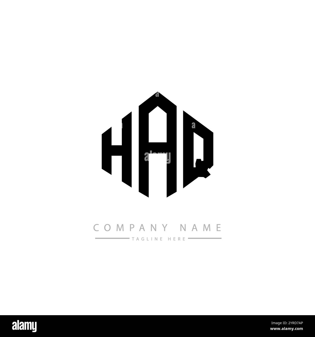 HAQ letter logo design with polygon shape. HAQ polygon and cube shape ...
