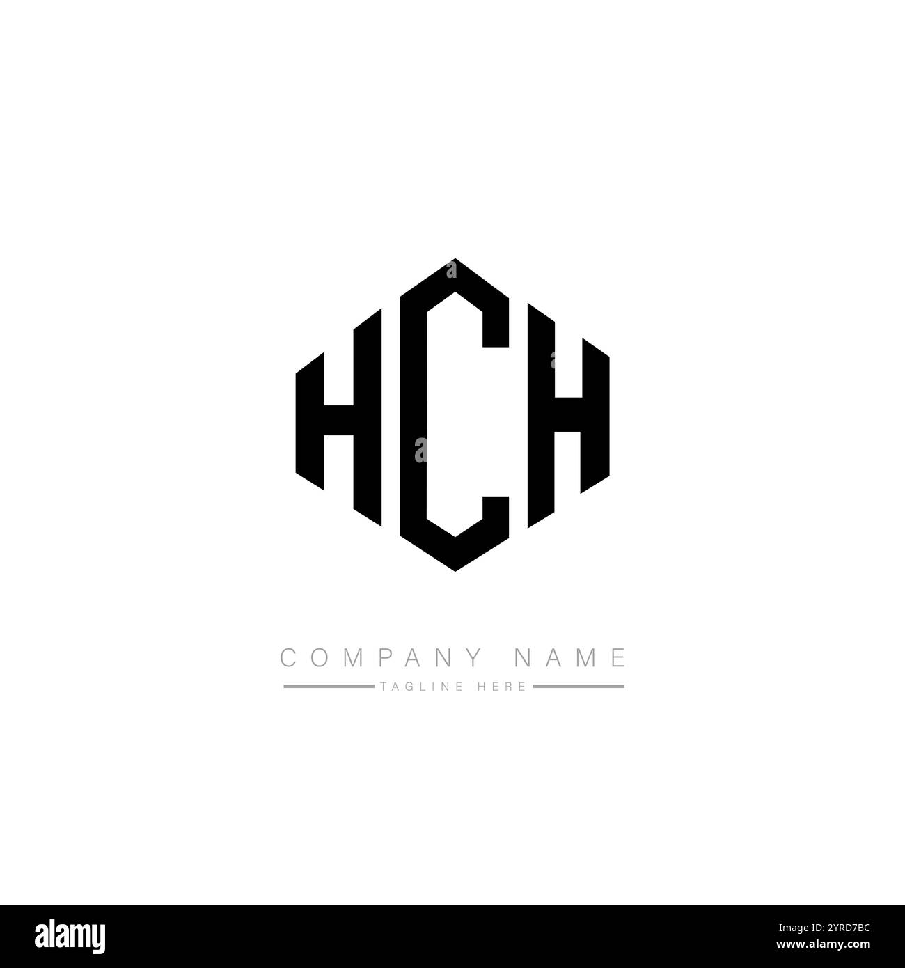 HCH letter logo design with polygon shape. HCH polygon and cube shape ...