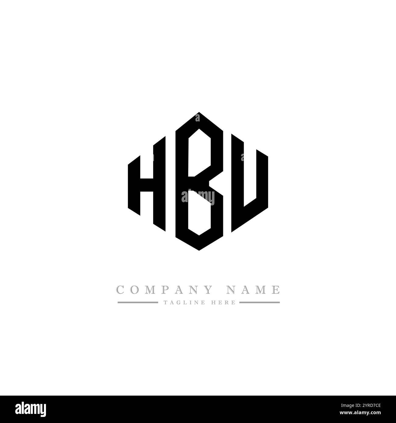 HBU letter logo design with polygon shape. HBU polygon and cube shape ...