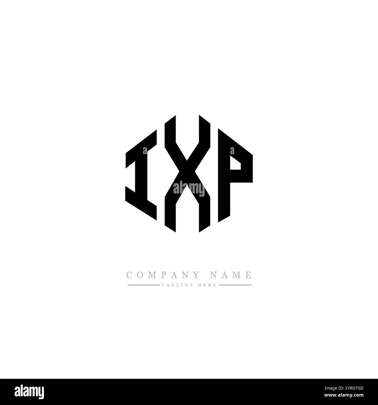 IXP letter logo design with polygon shape. IXP polygon and cube shape logo design. IXP hexagon ...