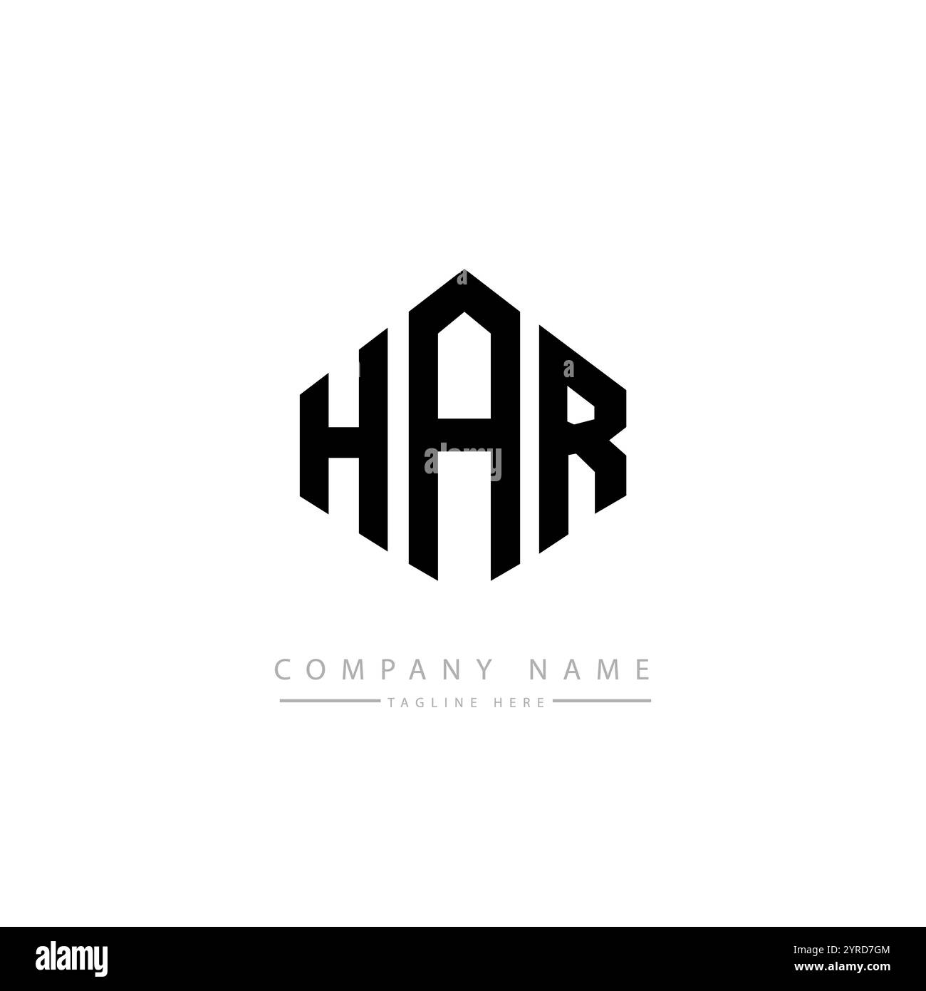 HAR letter logo design with polygon shape. HAR polygon and cube shape ...