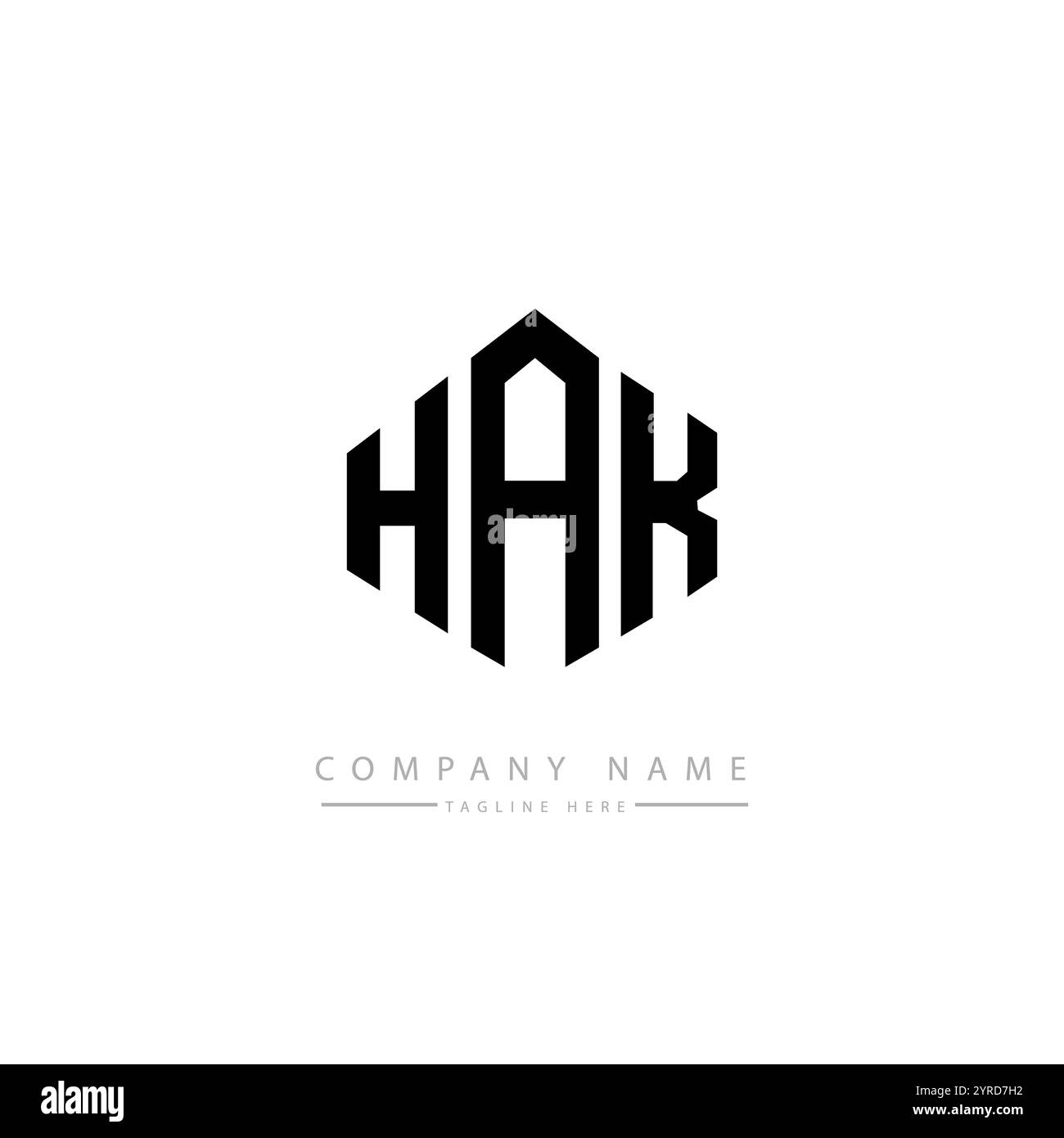 HAK letter logo design with polygon shape. HAK polygon and cube shape ...