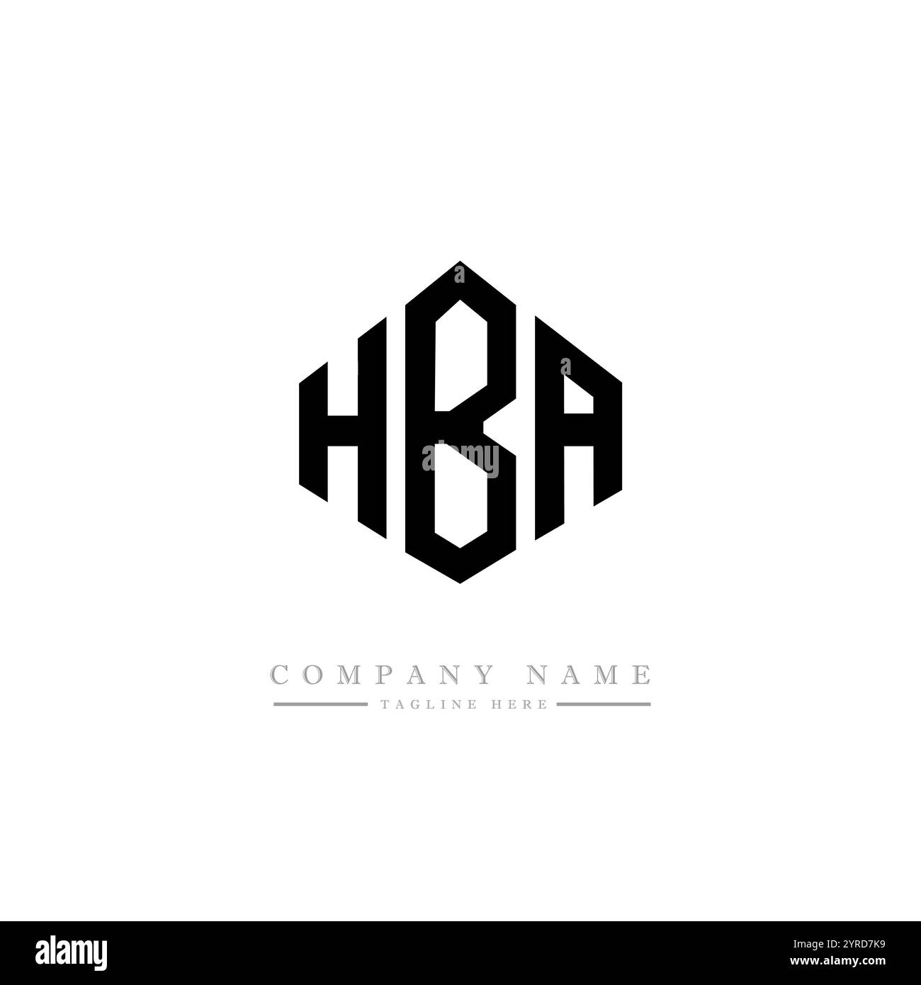 HBA letter logo design with polygon shape. HBA polygon and cube shape ...