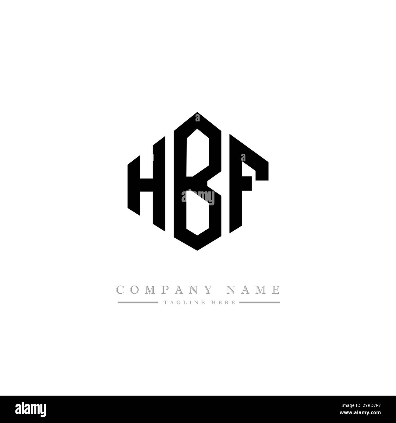HBF letter logo design with polygon shape. HBF polygon and cube shape ...