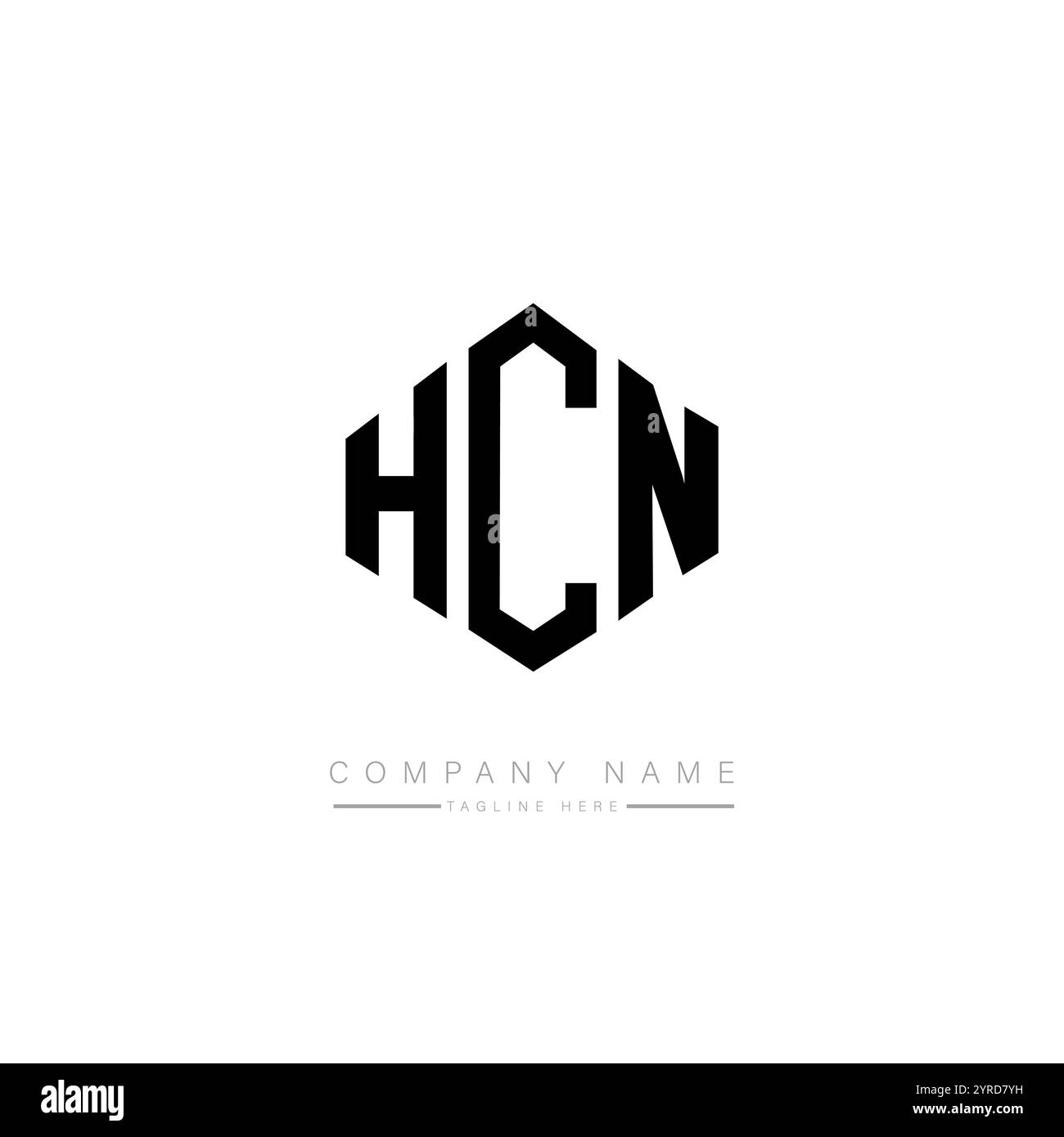 HCN letter logo design with polygon shape. HCN polygon and cube shape ...