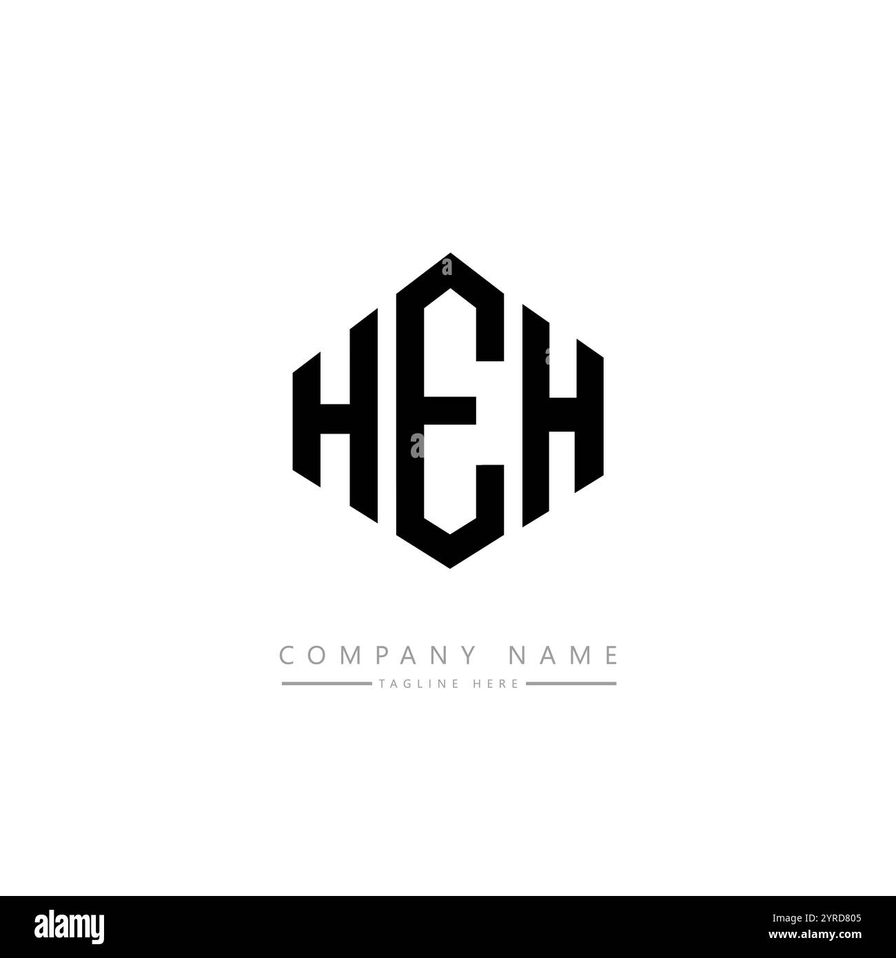HEH letter logo design with polygon shape. HEH polygon and cube shape ...