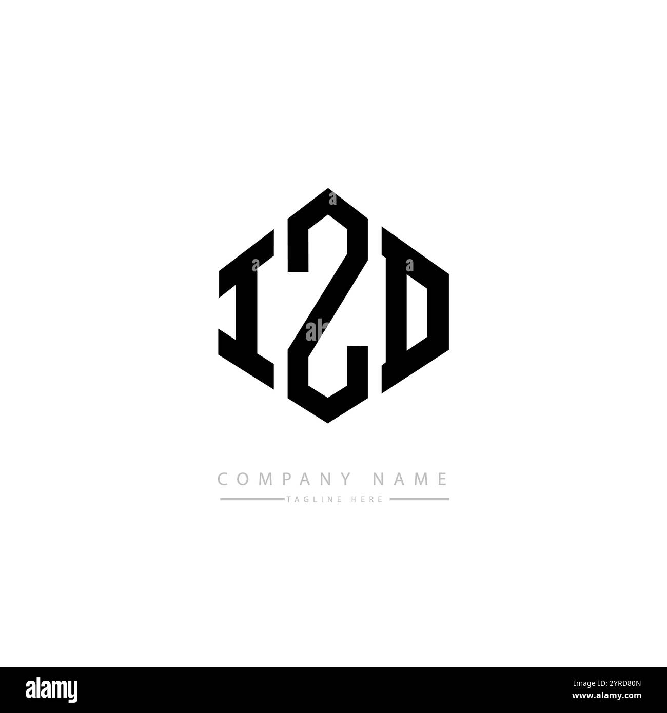 IZD letter logo design with polygon shape. IZD polygon and cube shape ...