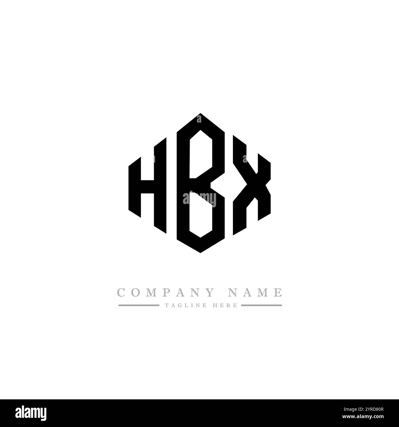 HBX letter logo design with polygon shape. HBX polygon and cube shape ...