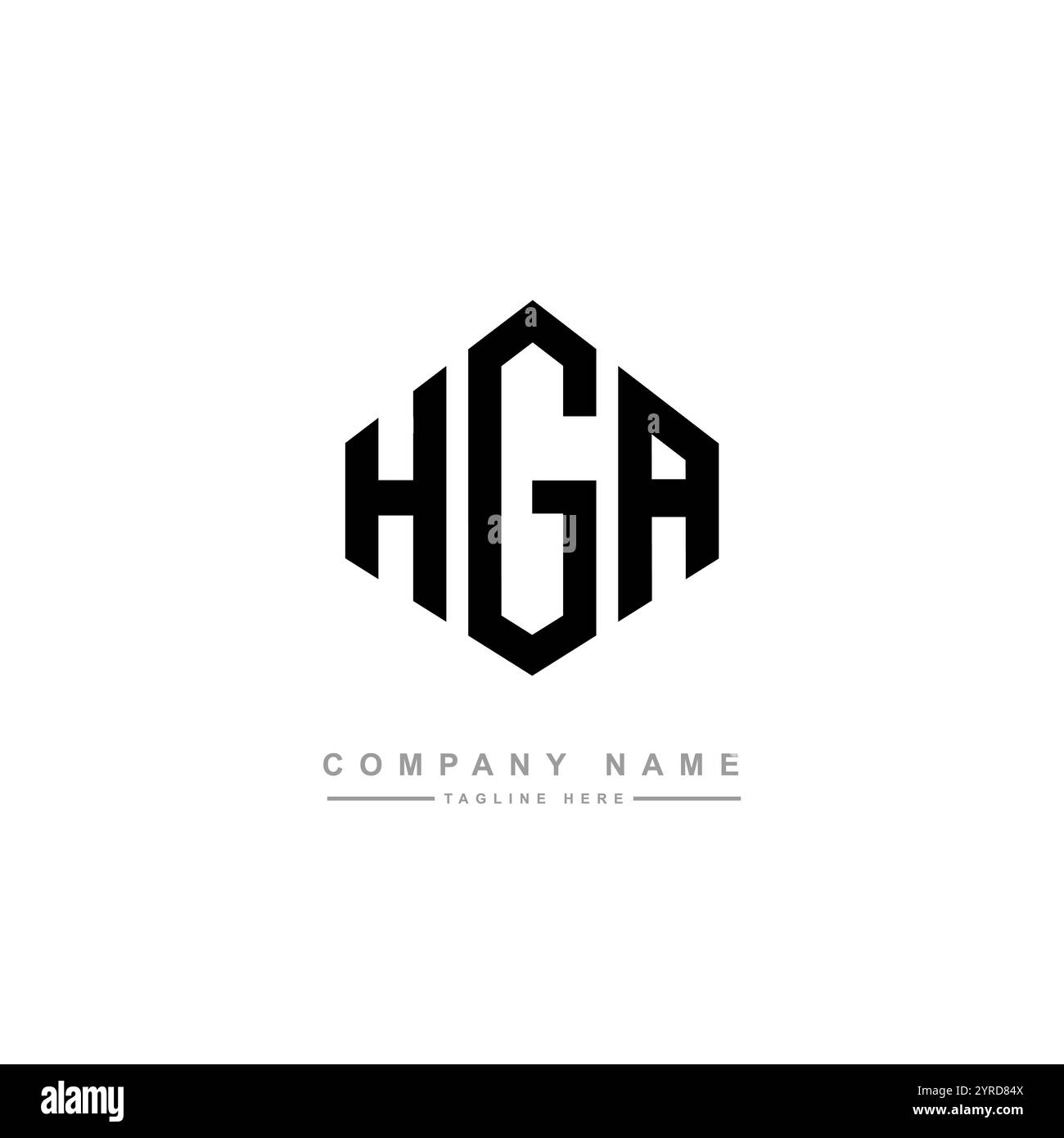 HGA letter logo design with polygon shape. HGA polygon and cube shape logo design. HGA hexagon ...