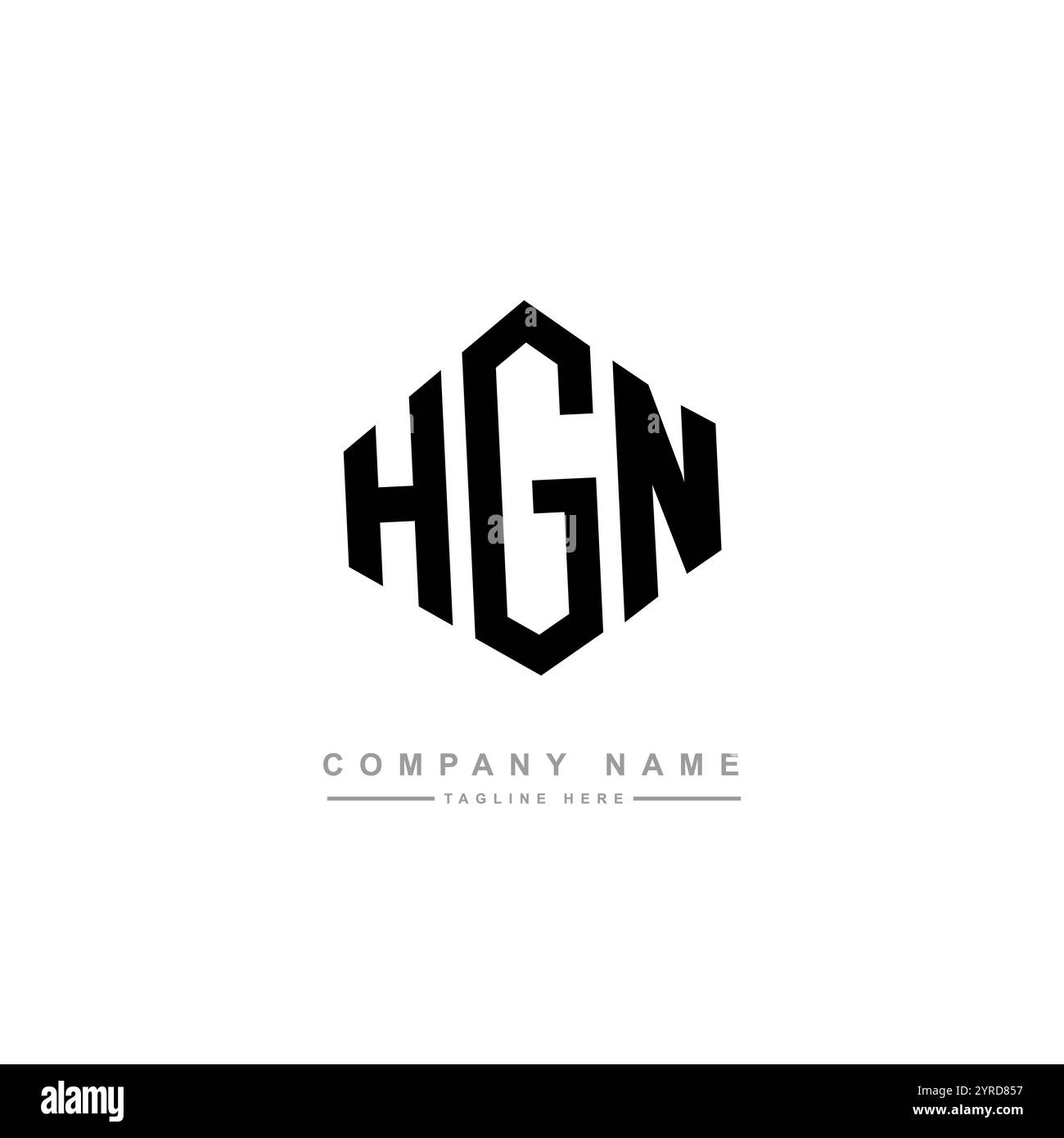 HGN letter logo design with polygon shape. HGN polygon and cube shape ...