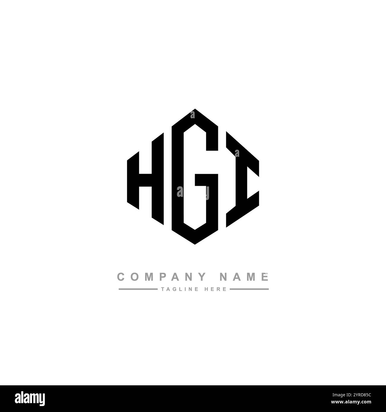 HGI letter logo design with polygon shape. HGI polygon and cube shape ...