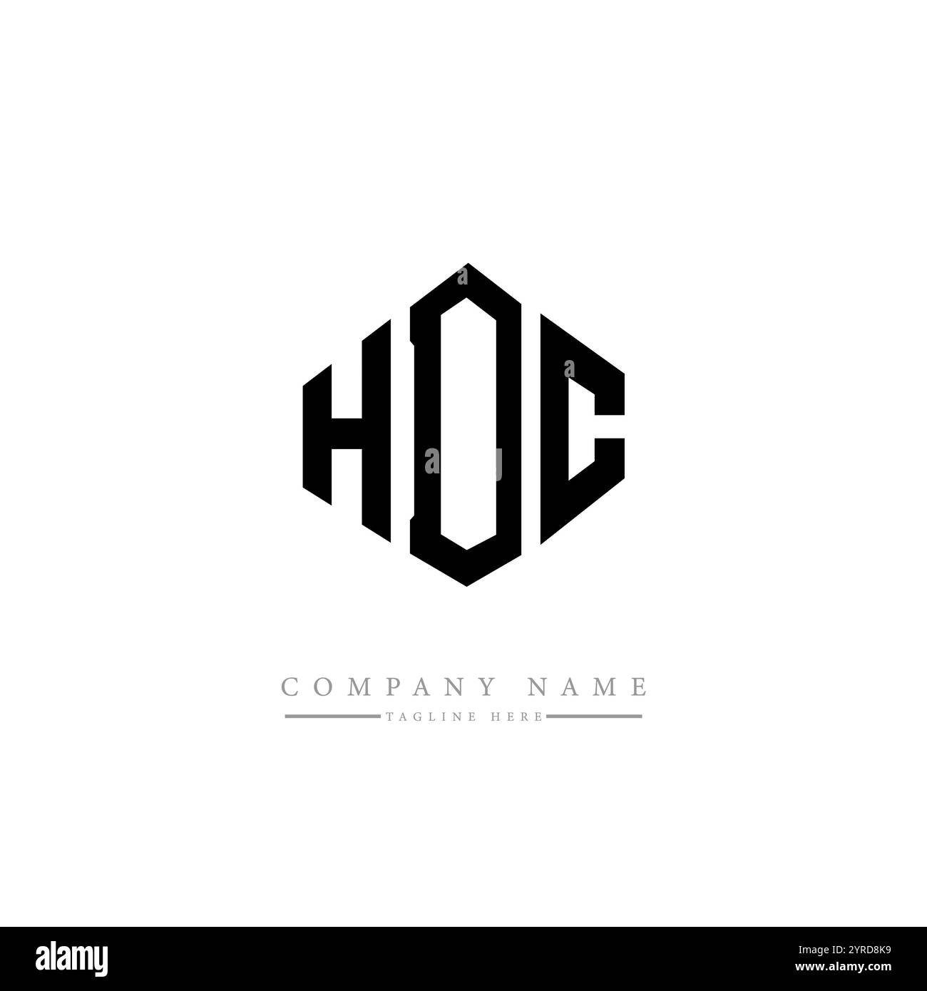 HDC letter logo design with polygon shape. HDC polygon and cube shape ...