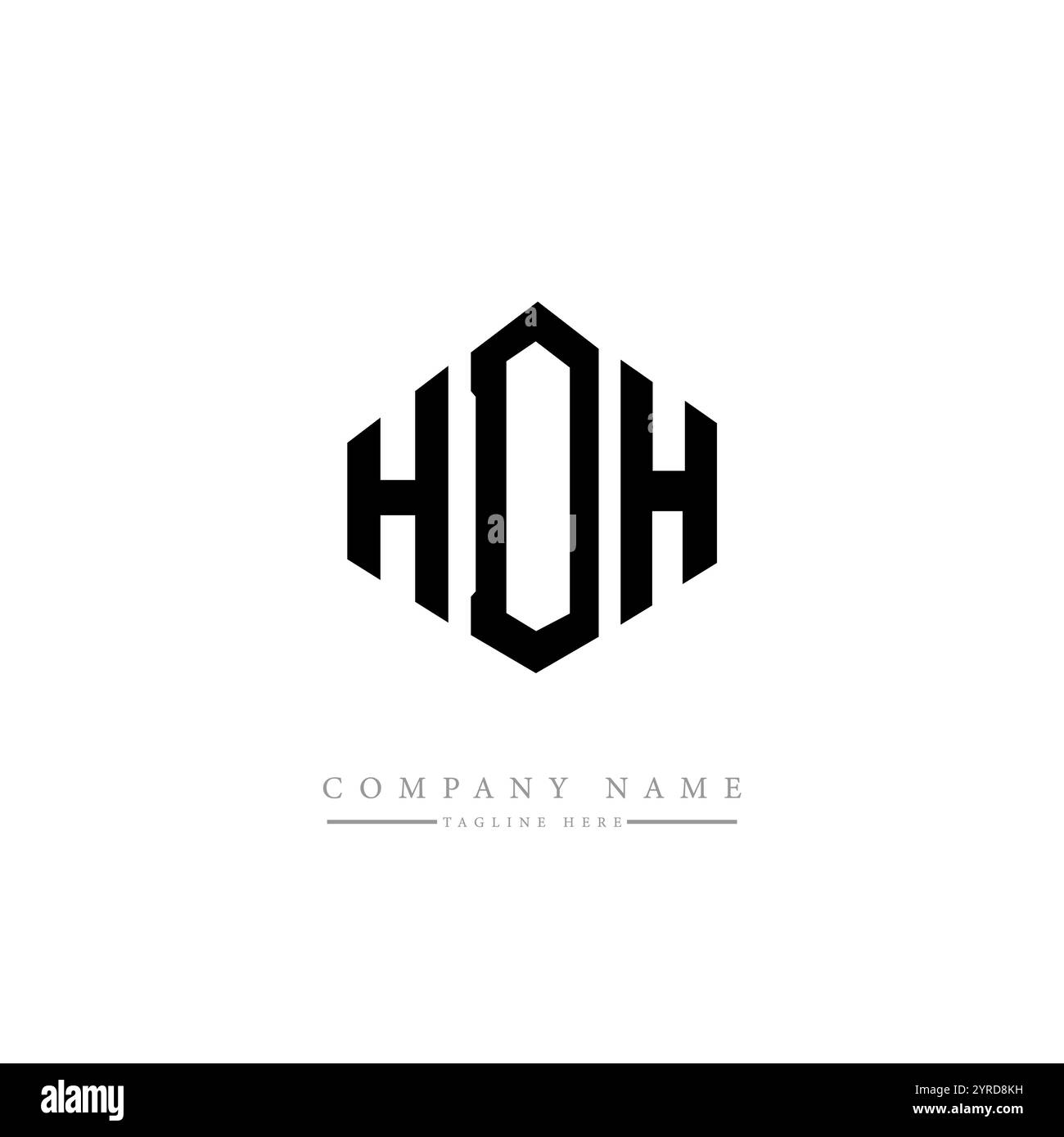 HDH letter logo design with polygon shape. HDH polygon and cube shape ...