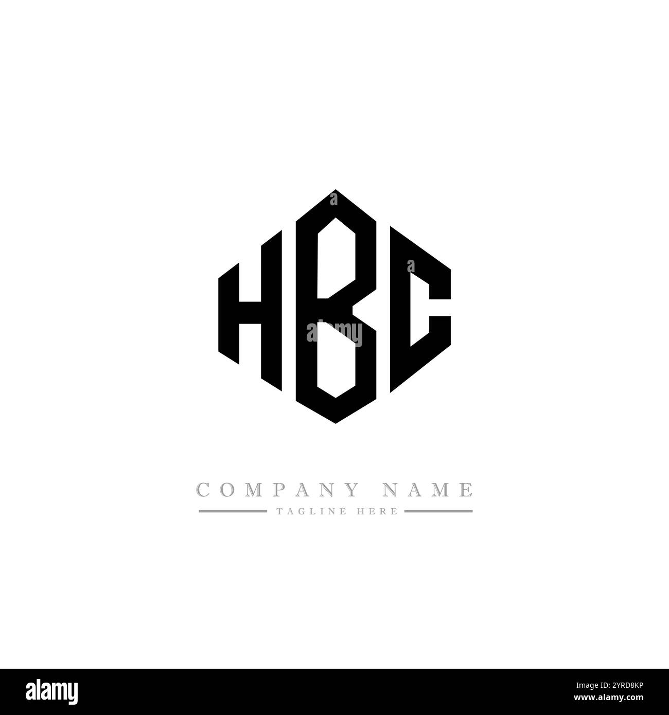 HBC letter logo design with polygon shape. HBC polygon and cube shape ...